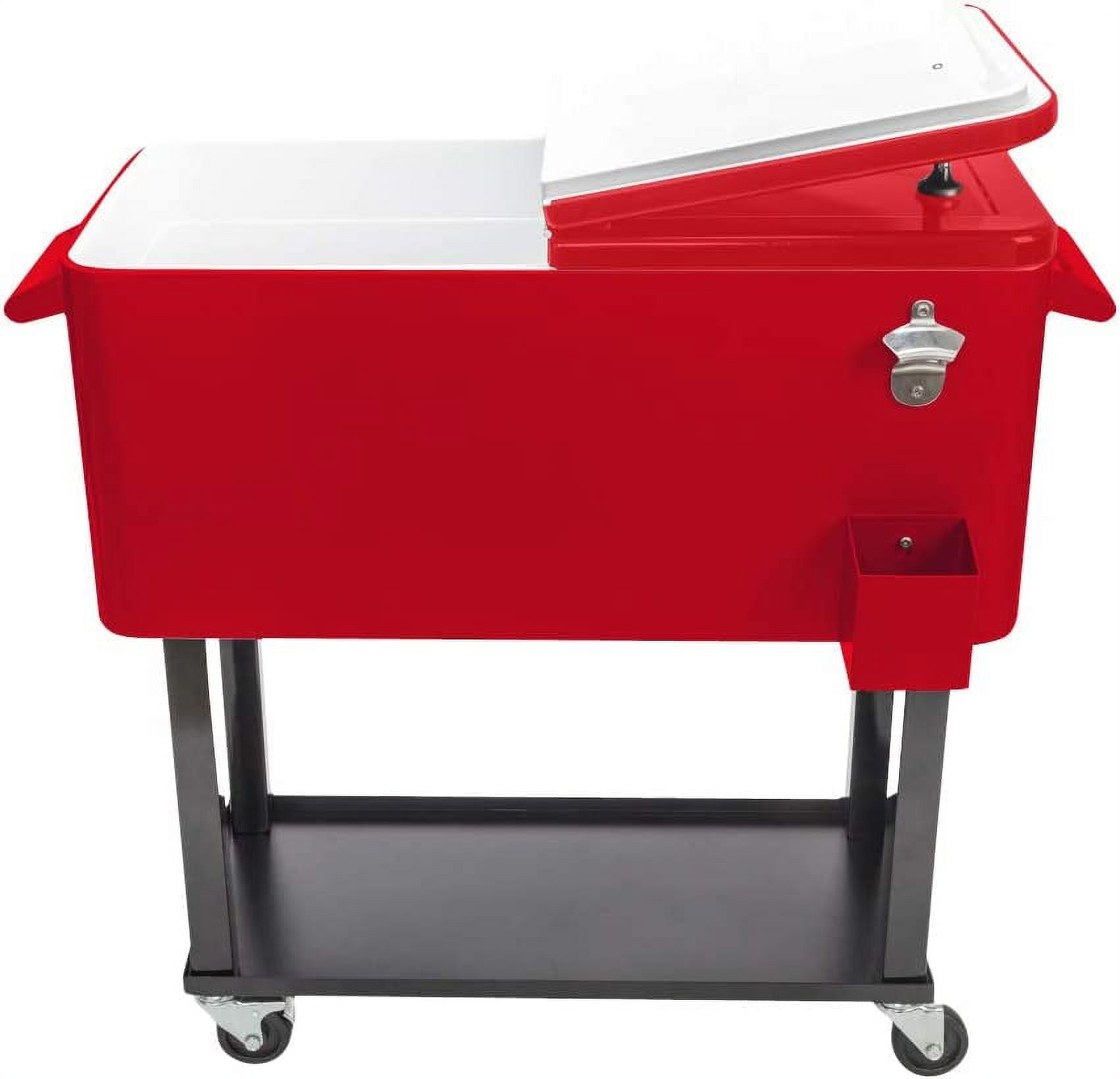 ZeloraGildan 80 Quart Rolling Ice Chest, Portable Bar Drink Cooler with ...