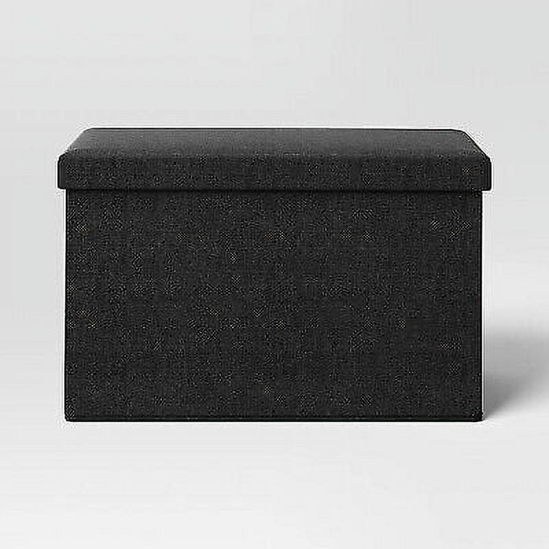 ZeloraGildan Collapsible Double Dorm Storage Ottoman in Black: With ...