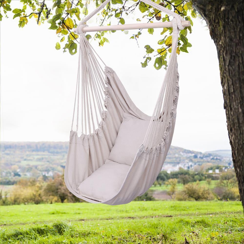 ZeloraGildan Deluxe Hammock Hanging Rope Patio Tree Sky Swing Chair ...