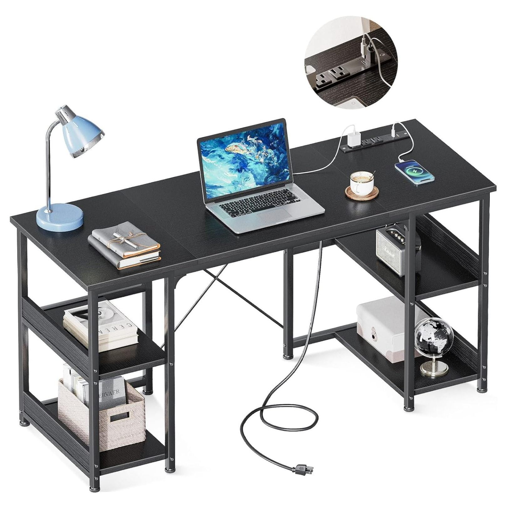 ZeloraGildan Inch Small Computer Desk with Power Outlets & Type-C, Home ...