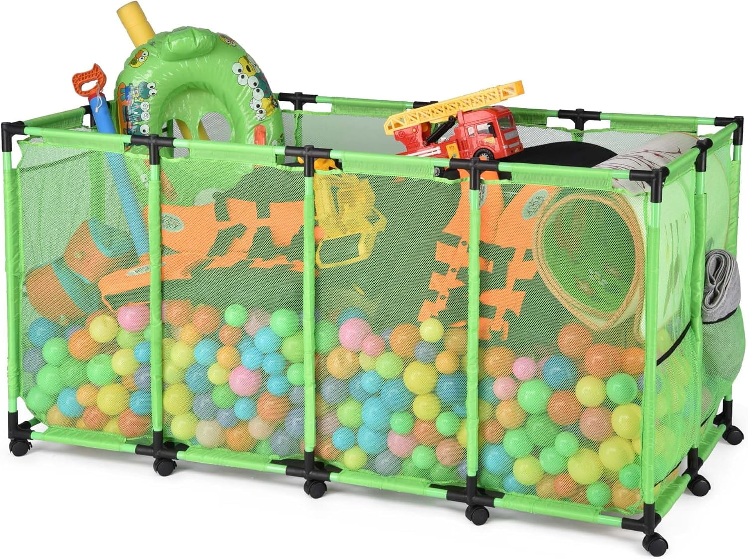 ZeloraGildan Metal Frame Extra Large 12 Wheels Rolling Mesh Pool ...