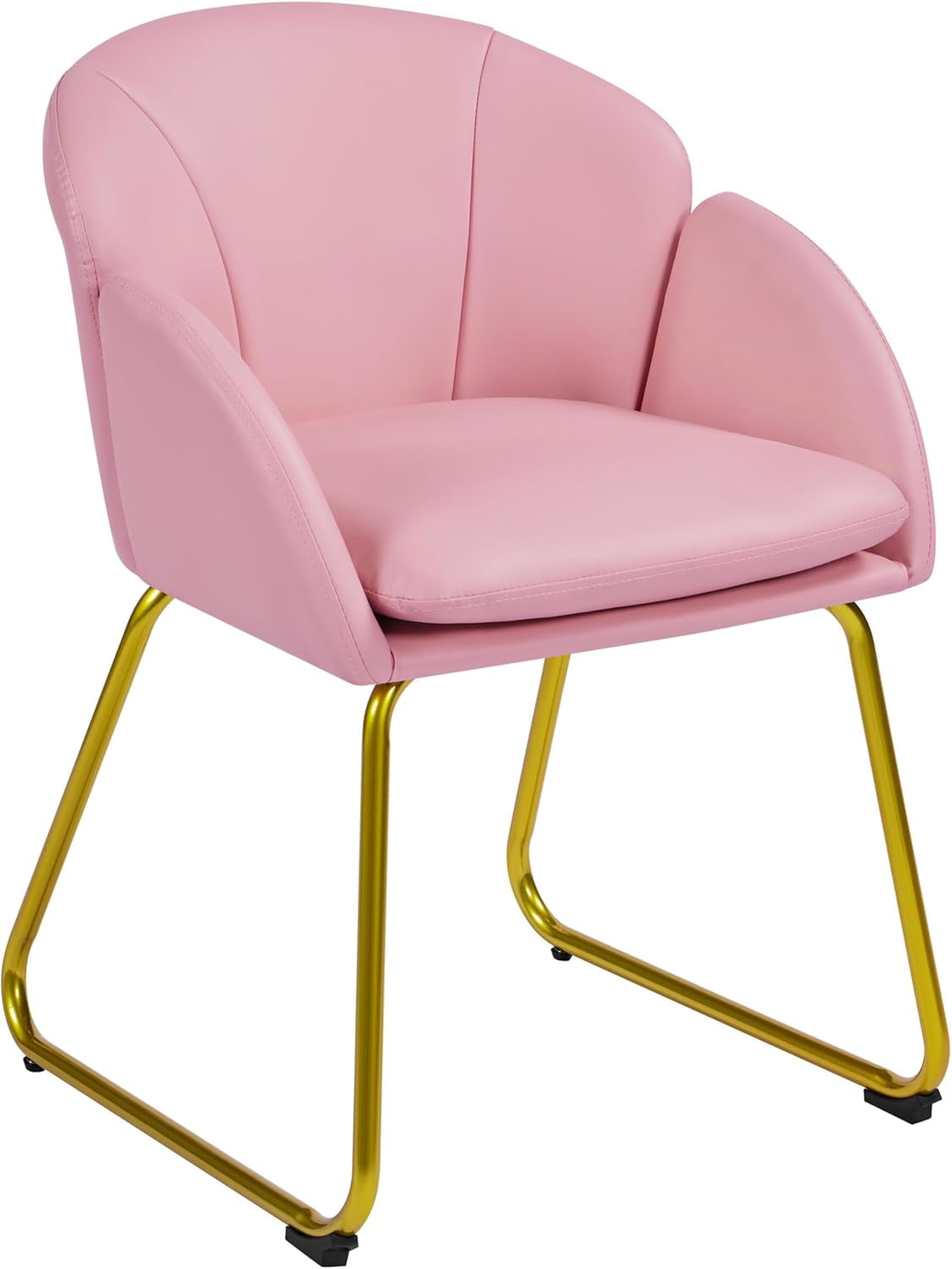 ZeloraGildan Modern PU Leather Armchair, Flower Shaped Makeup Chair ...