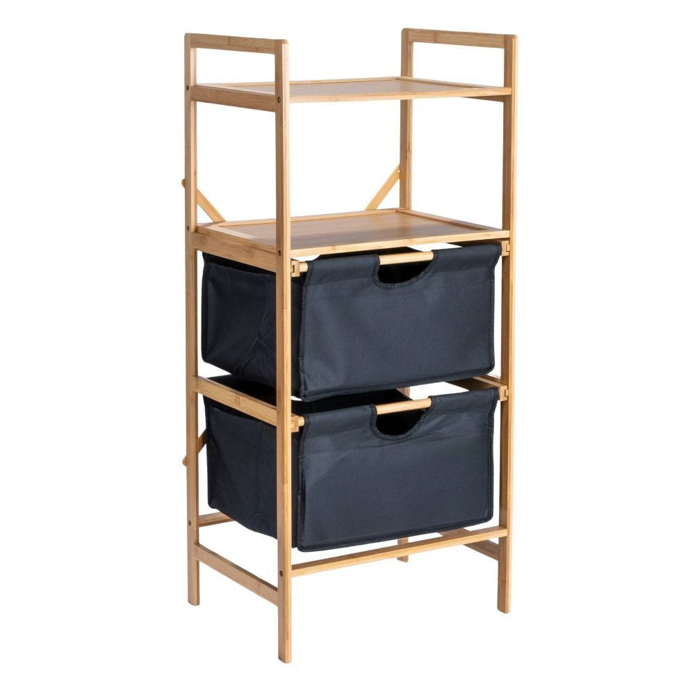 ZeloraGildan Natural Bamboo Storage Shelf with Soft Cotton Drawers ...