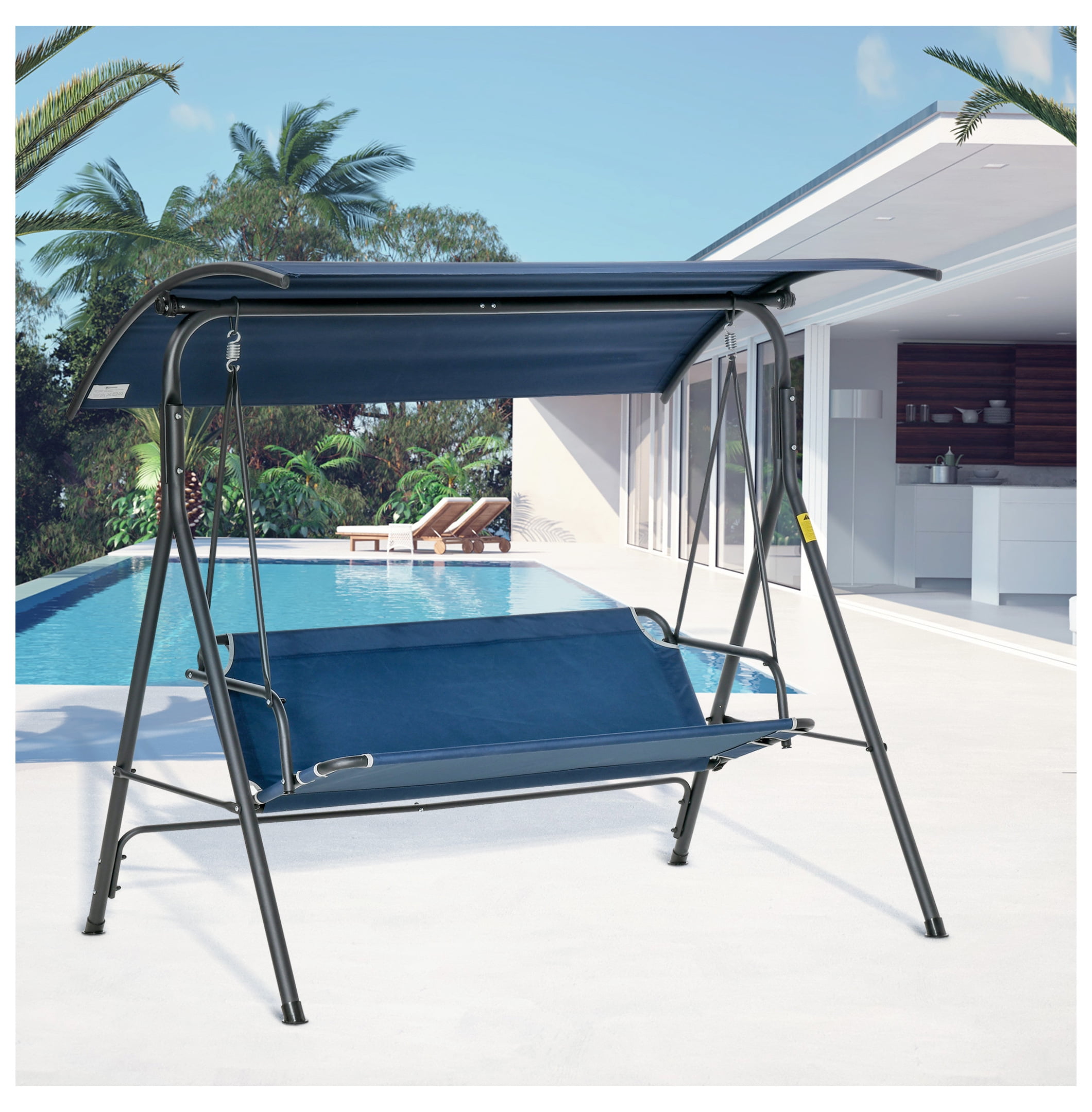 ZeloraGildan Outdoor Backyard Swinging Patio Bench w/ Comfortable Bench ...