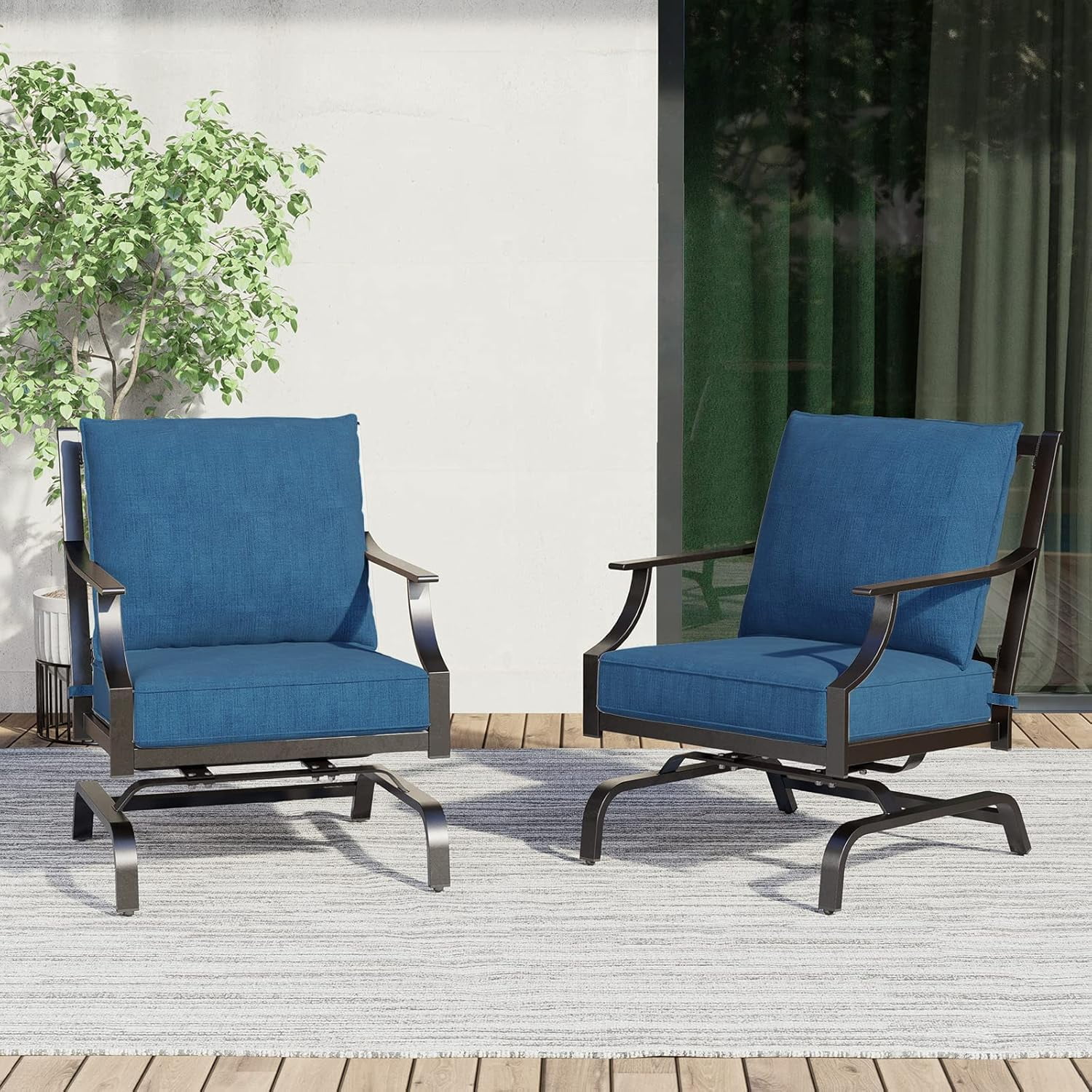 ZeloraGildan Outdoor Chairs,Outdoor Rocking Chairs Motion Chairs Set of ...