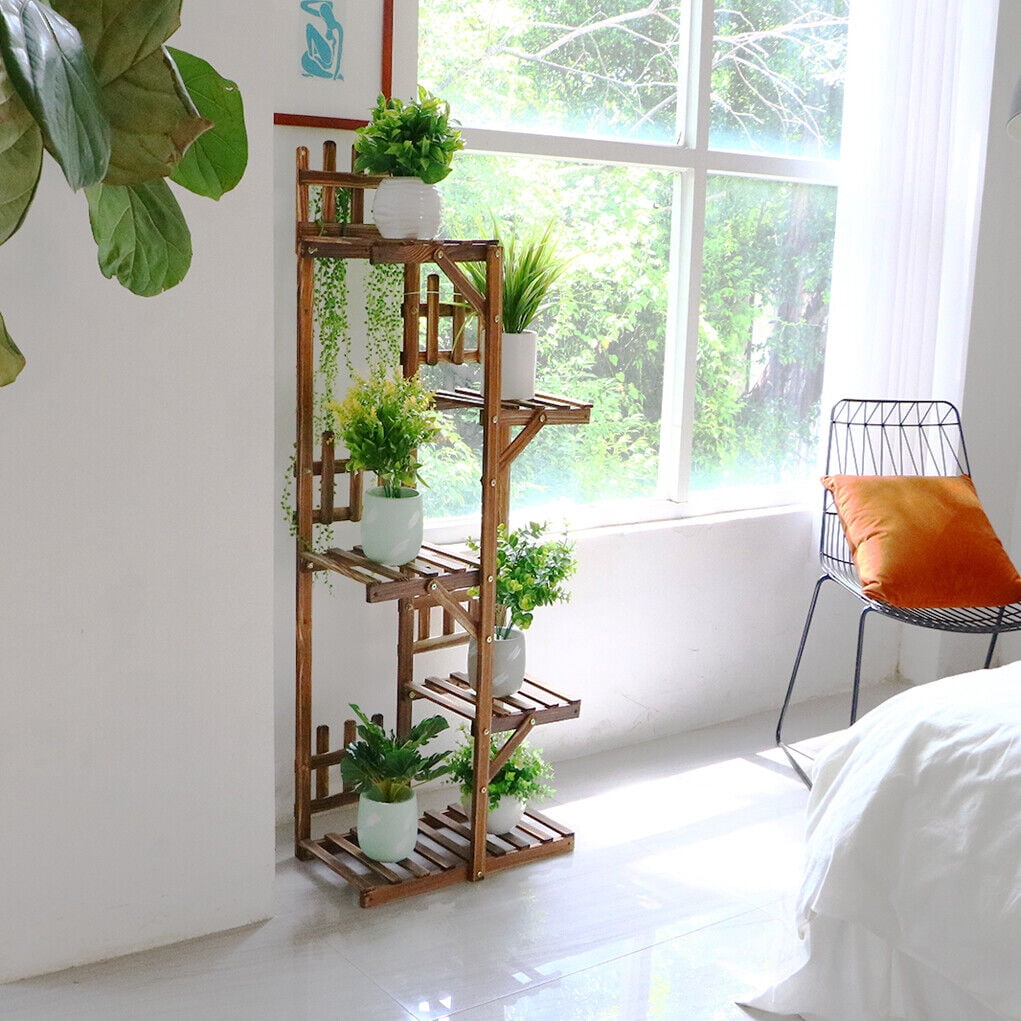 ZeloraGildan Plant Stand Indoor, 5 Tier Bamboo Corner Plant Shelf for ...
