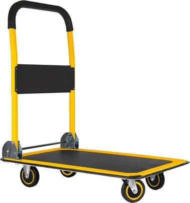 ZeloraGildan Upgraded Foldable Push Cart | 330 lbs. Capacity Moving ...