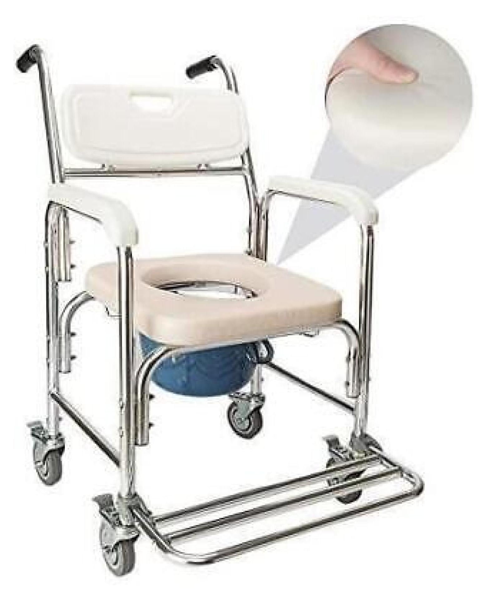 ZeloraGildanAluminum Commode Wheelchair Shower Chair 3-in-1 Bedside ...