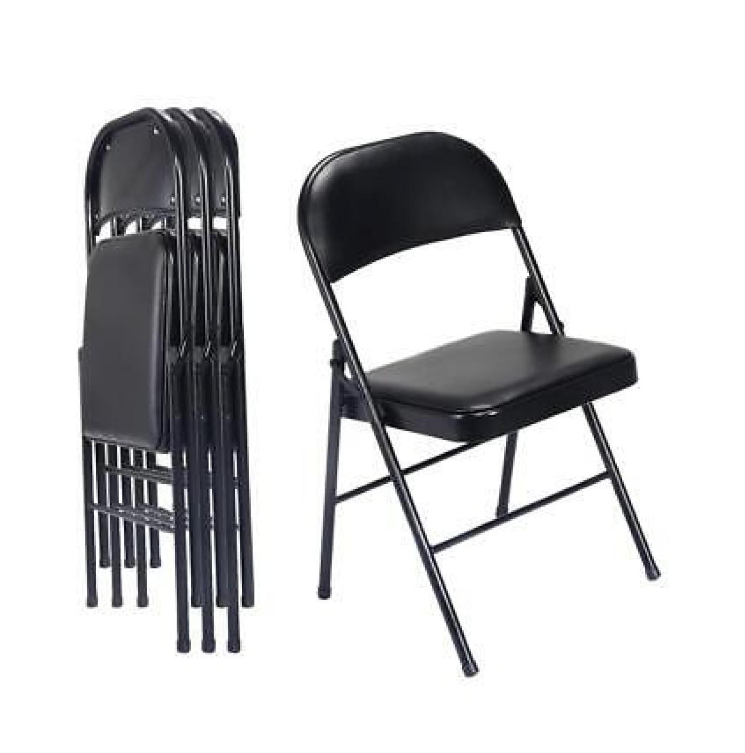 ZeloraGildanComfort Set of 4 Folding Chairs Fabric Upholstered Padded ...