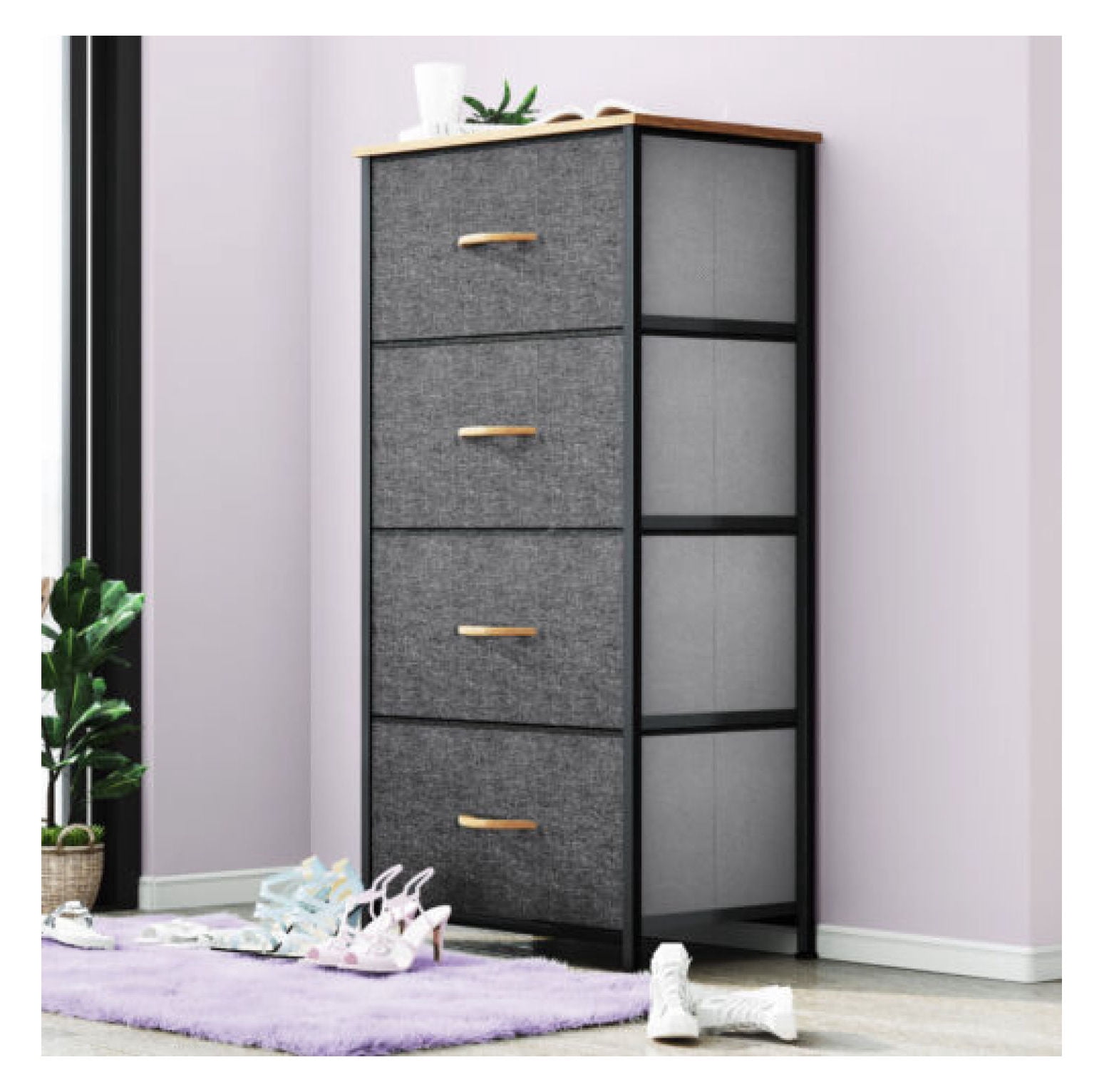ZeloraGildanDresser 4 Drawers Fabric Storage Tower Organizer Bedroom ...