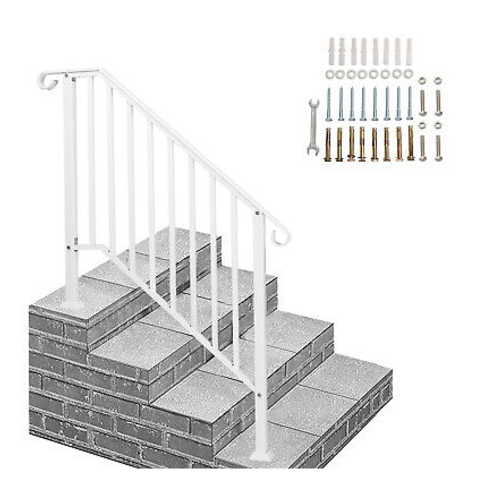 ZeloraGildanIron Picket Handrail Fits 3 or 4 Step Handrail Grab ...