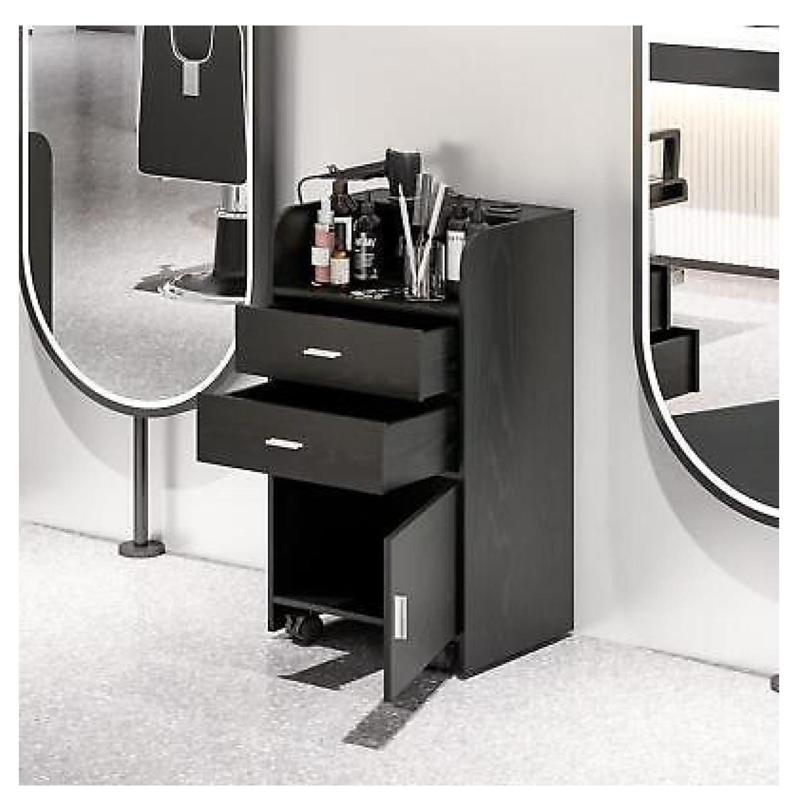 ZeloraGildanStyling Station, Barber Salon Cabinet with Appliance Holder ...