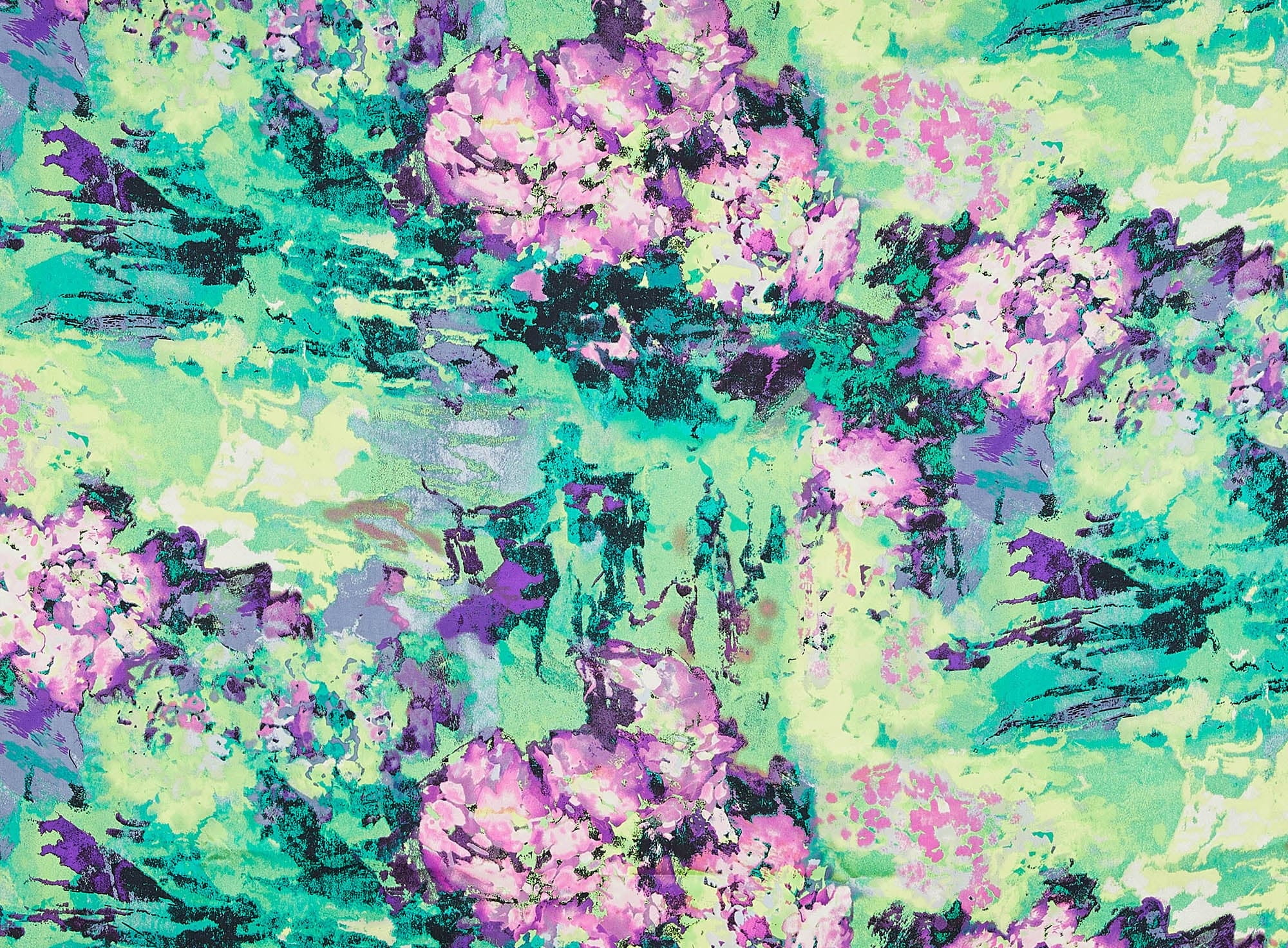 Zelouf Abstract Flower Print On Charmeuse , Sewing, DIY, Crafts Fabric ...