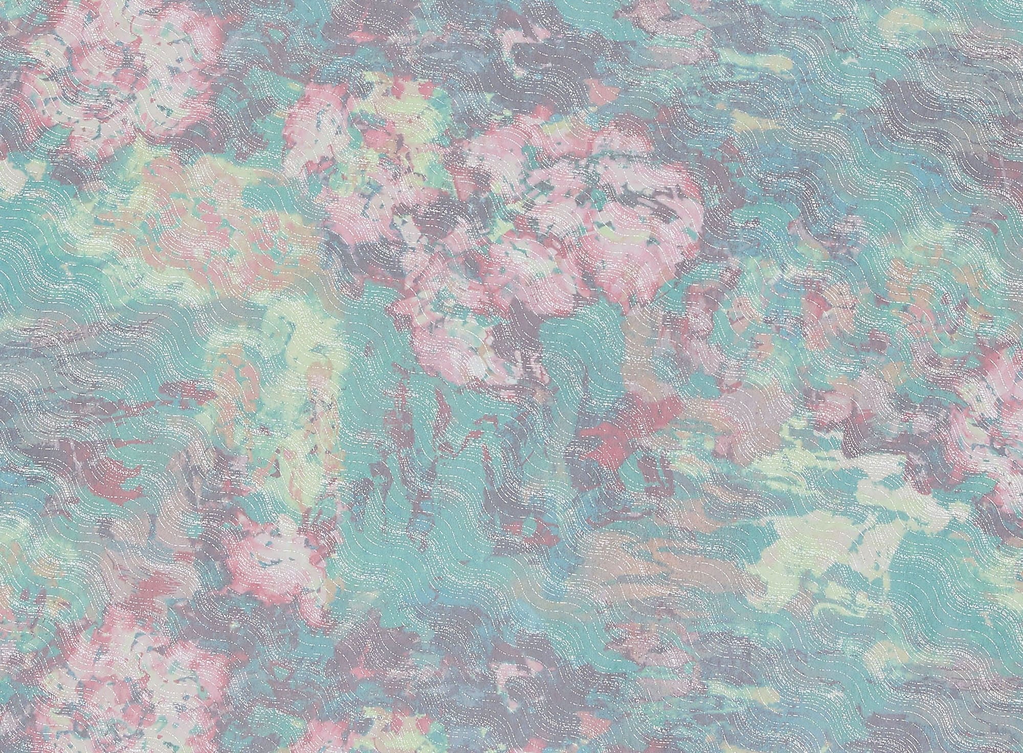 Zelouf Abstract Flower Print W/wavy Foil On Mjc , Sewing, DIY, Crafts ...