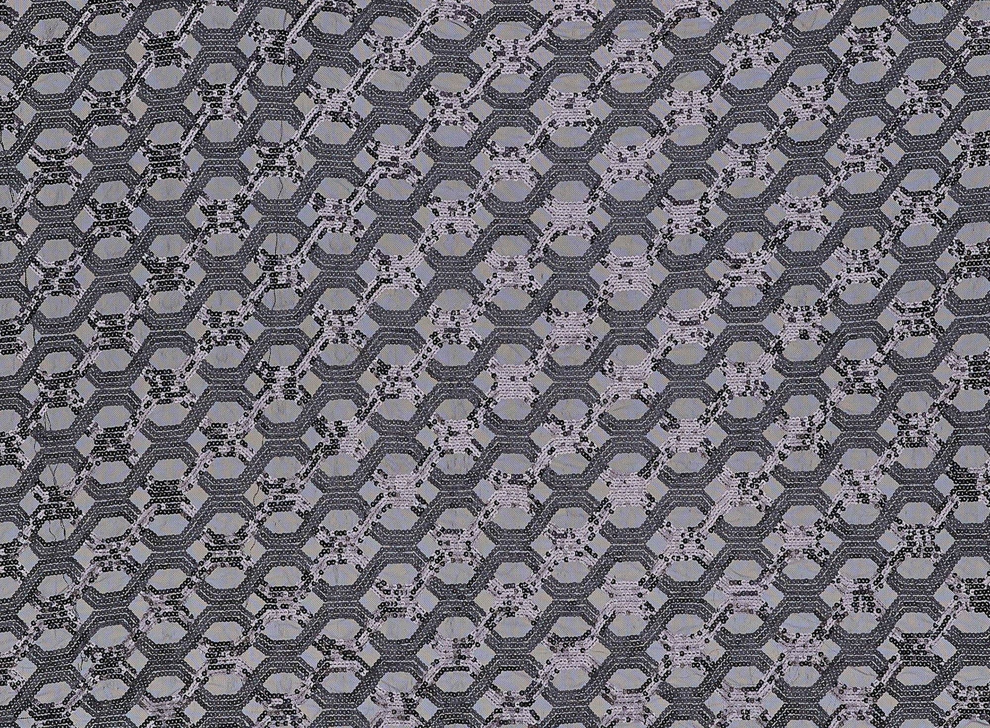 Zelouf Alek Geo Sequin On Mesh , Sewing, DIY, Crafts Fabric by the Yard ...