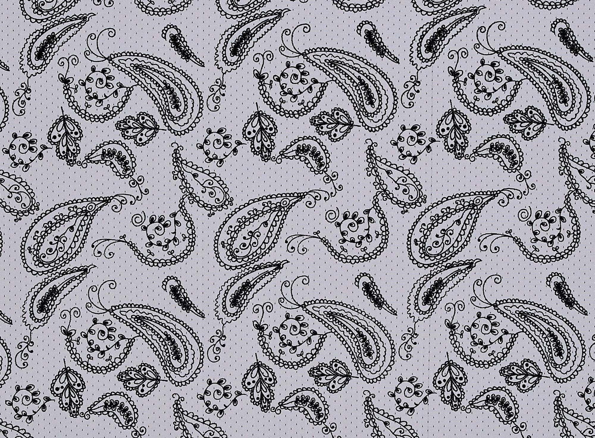 Zelouf All Over Paisley Flock On Dot Tulle , Sewing, DIY, Crafts Fabric ...