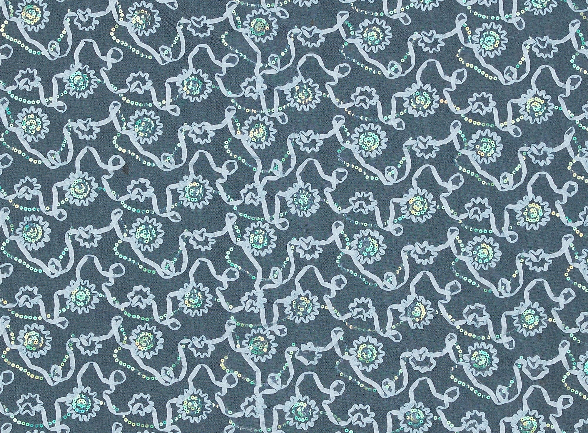 Zelouf Allover Flower Sutash And Sequins On Tulle , Sewing, DIY, Crafts ...