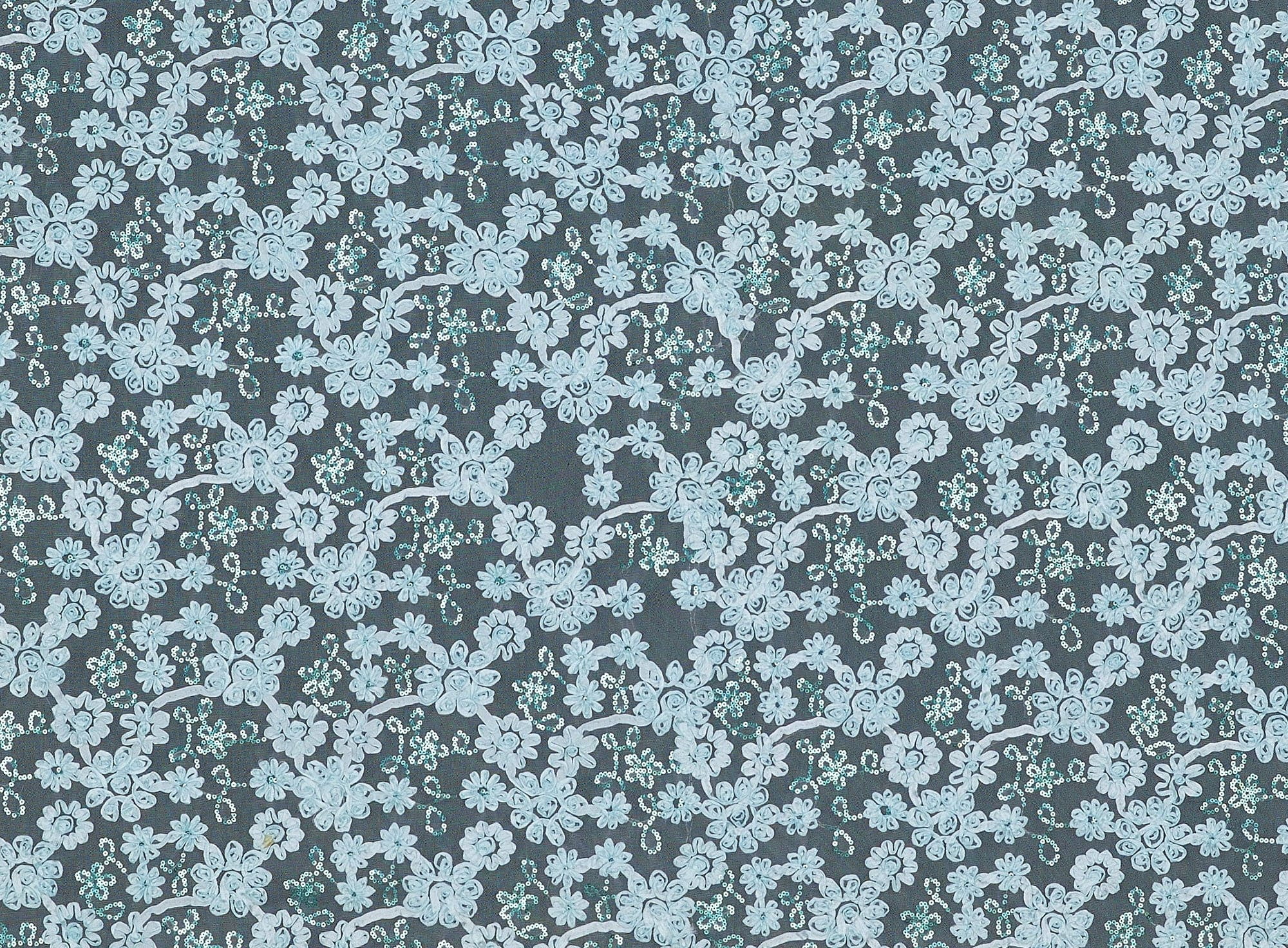 Zelouf Allover Flower Sutash And Sequins On Tulle , Sewing, DIY, Crafts ...