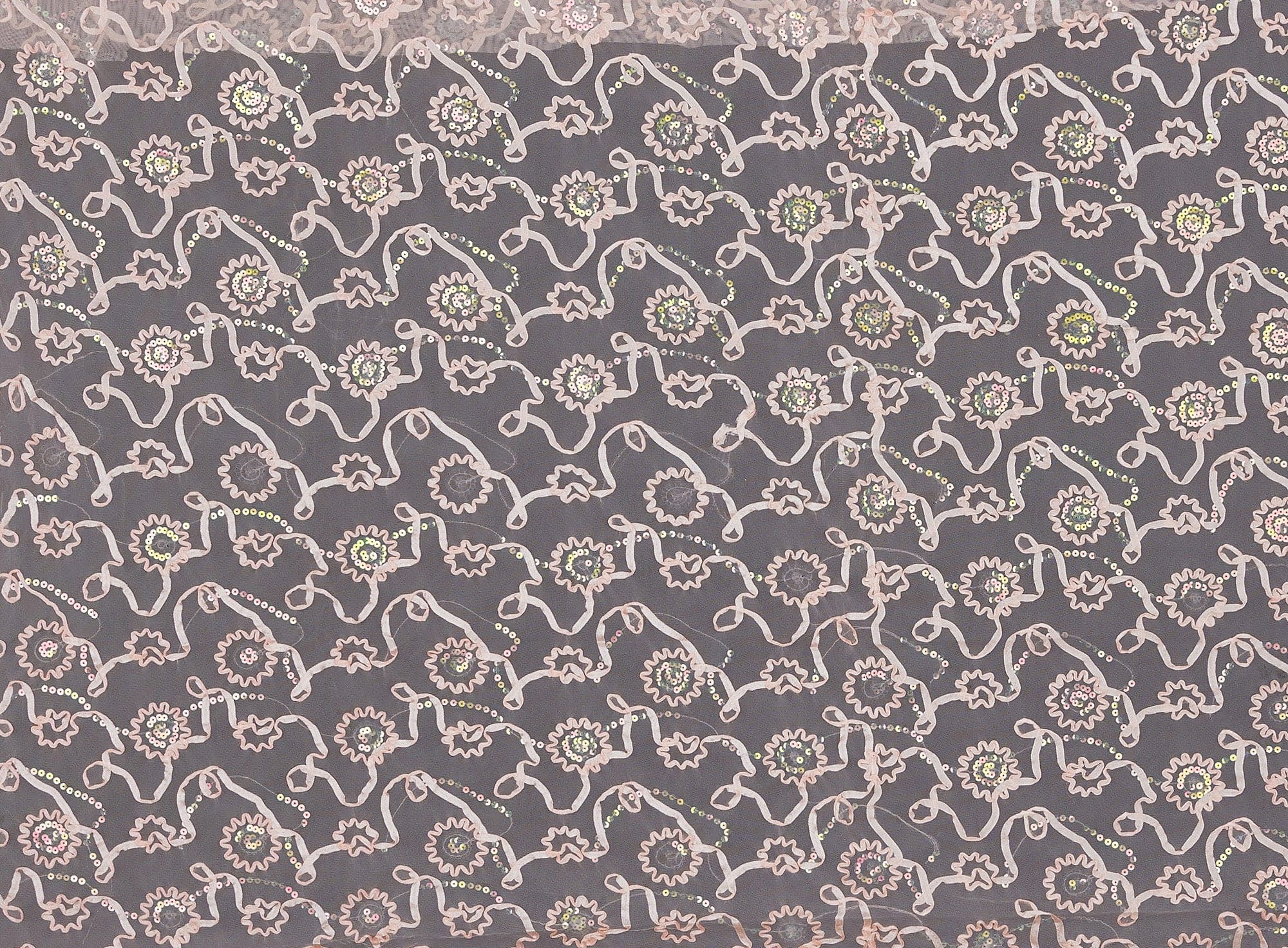 Zelouf Allover Flower Sutash And Sequins On Tulle , Sewing, DIY, Crafts ...