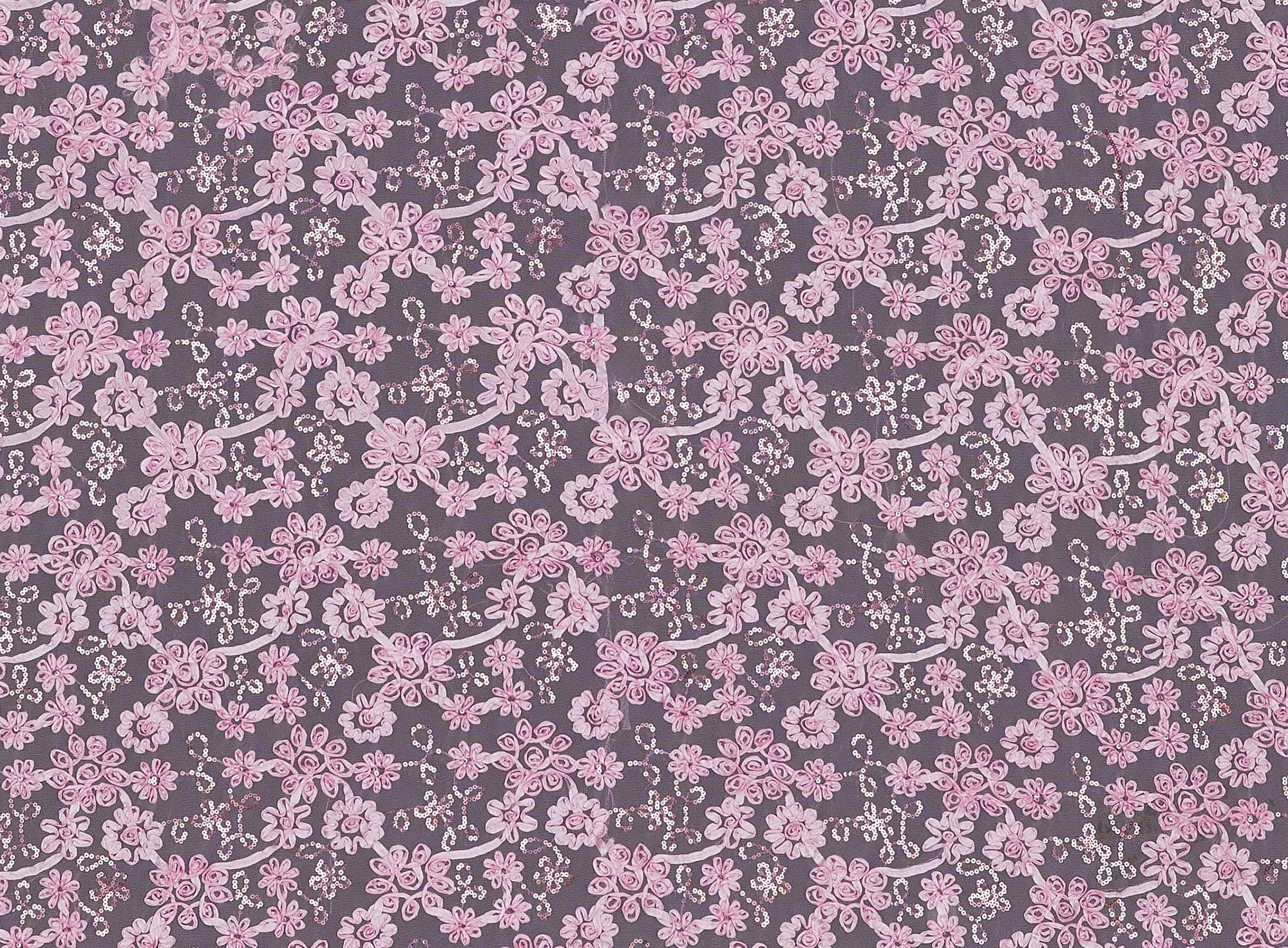 Zelouf Allover Flower Sutash And Sequins On Tulle , Sewing, DIY, Crafts ...