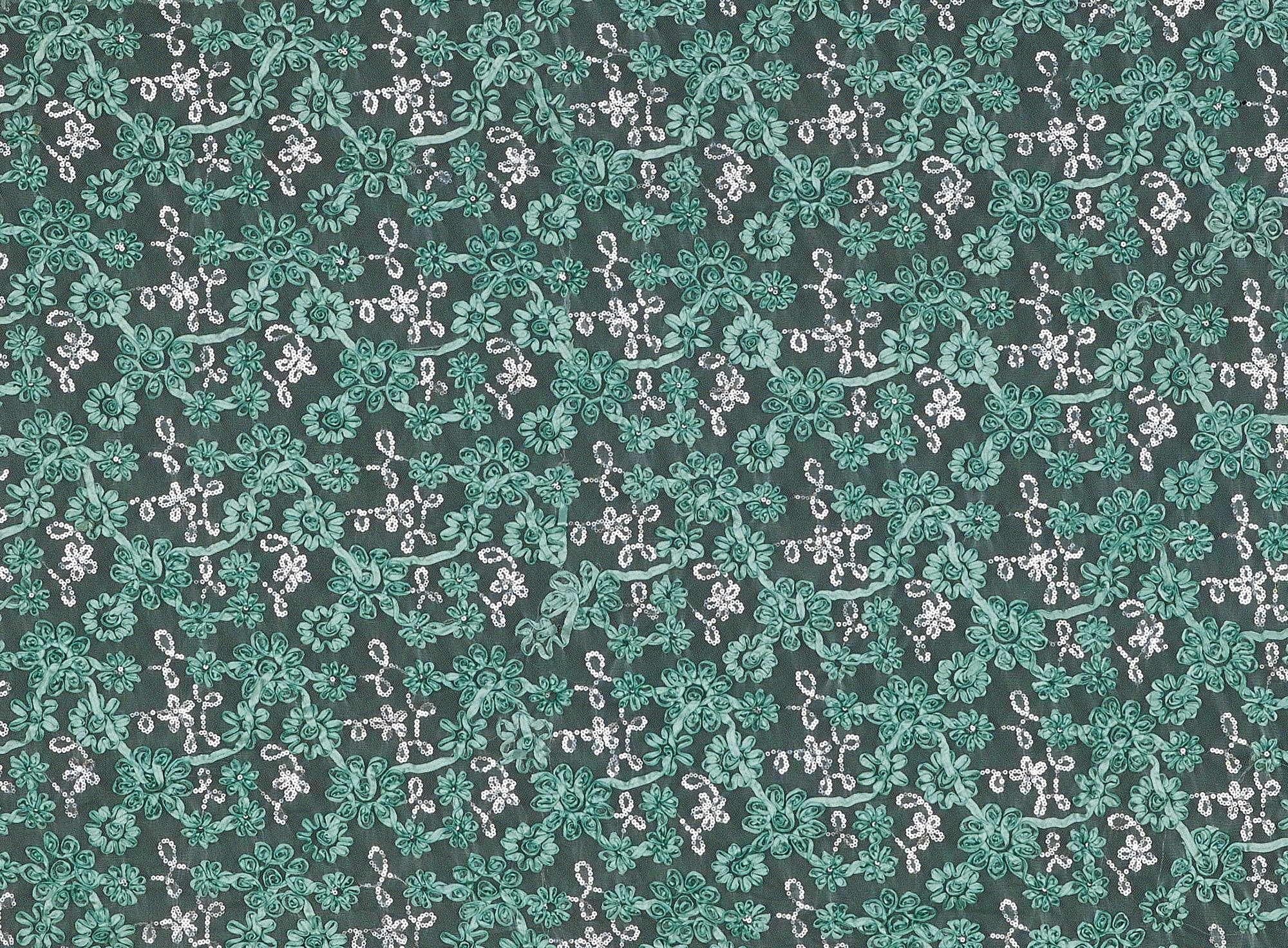 Zelouf Allover Flower Sutash And Sequins On Tulle , Sewing, DIY, Crafts ...