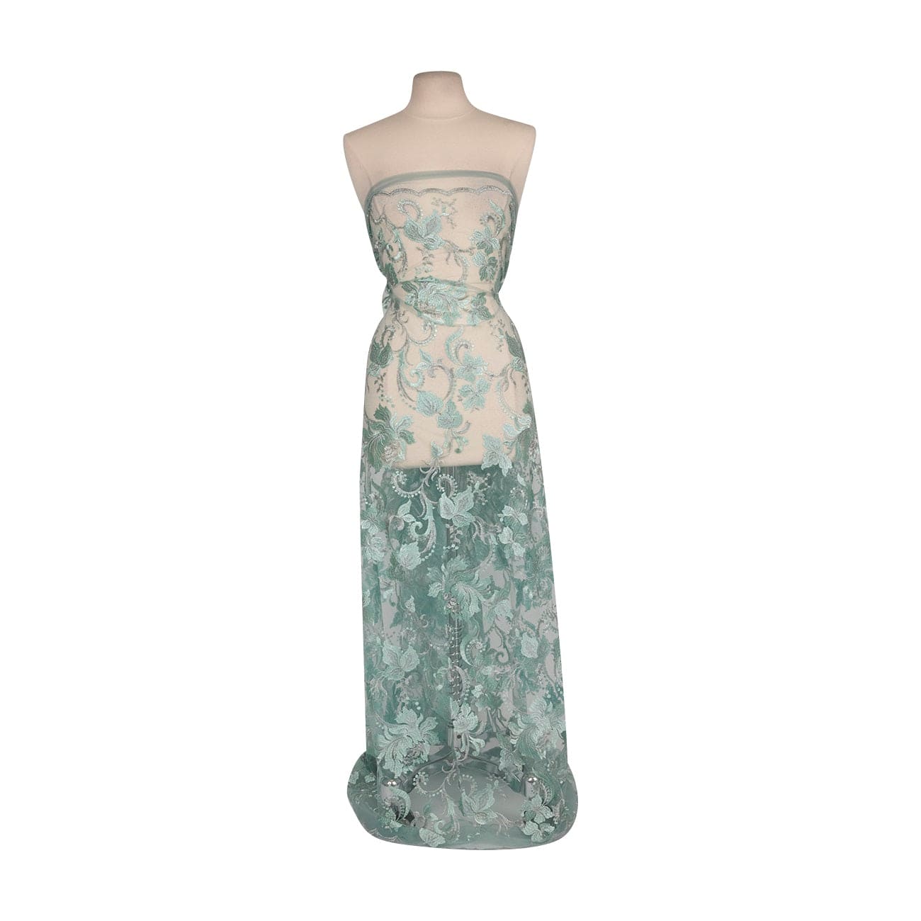 Zelouf Anaya Metallic Floral Embroidery , Sewing, DIY, Crafts Fabric by ...