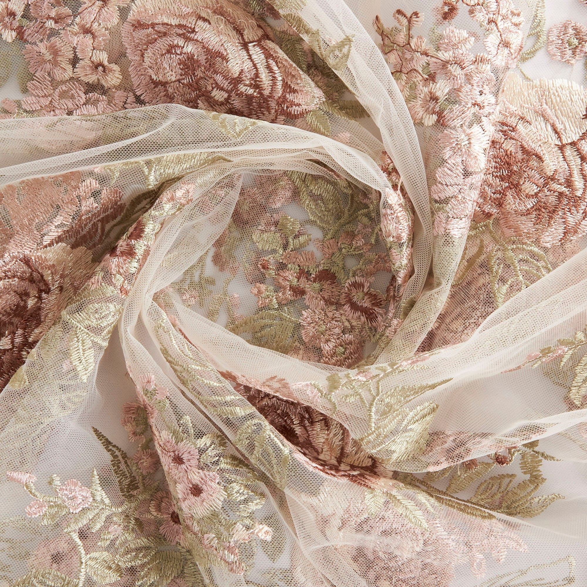 Zelouf Angelica Floral Embroidery Mesh , Sewing, DIY, Crafts Fabric by ...
