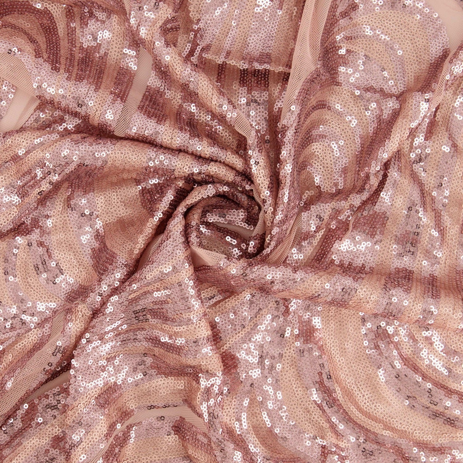 Zelouf Anya Wave Sequins On Stretch Mesh , Sewing, DIY, Crafts Fabric ...