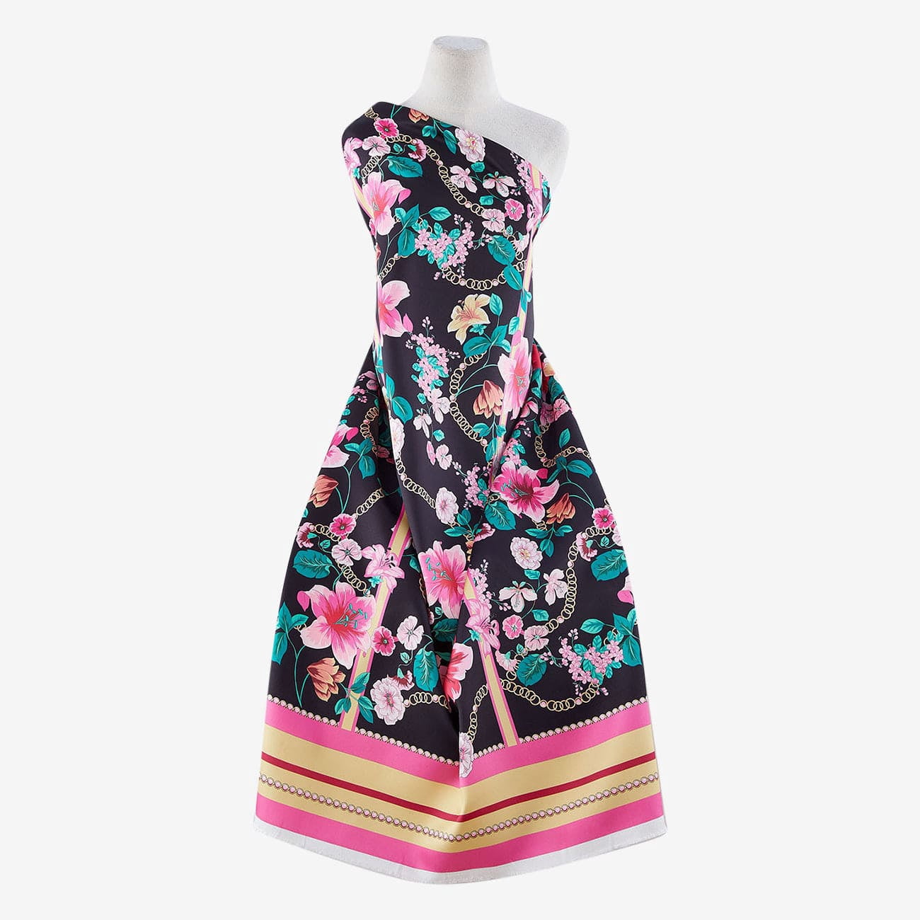 Zelouf Ballaz Floral Single Border Stripe Mikado , Sewing, DIY, Crafts ...