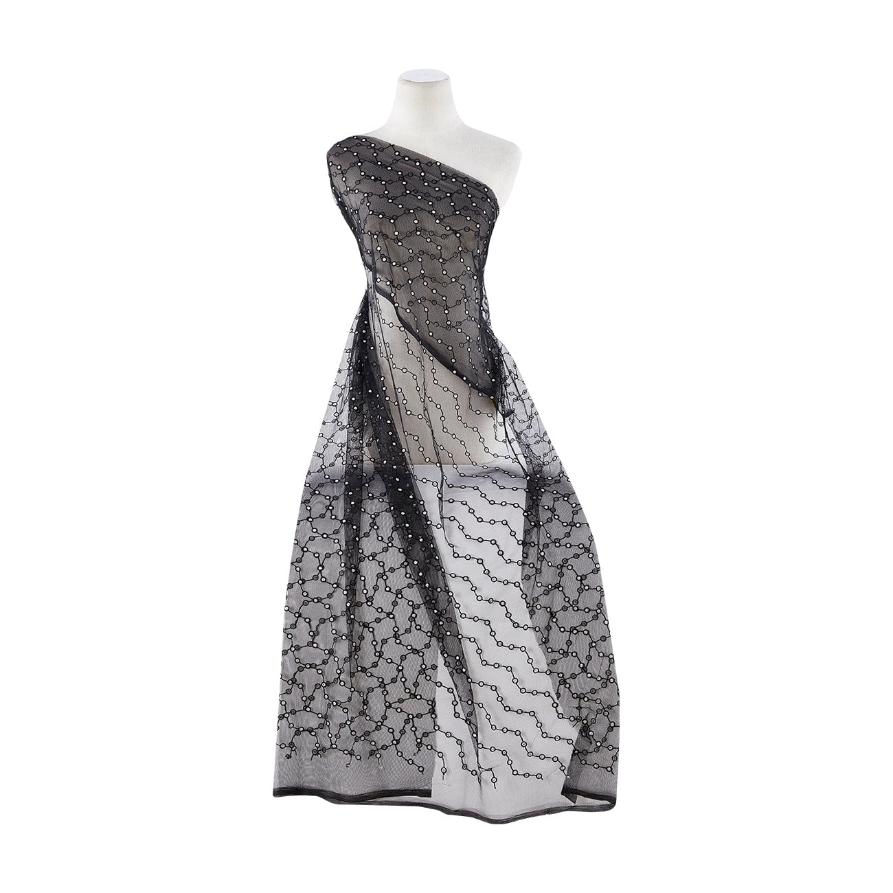 Zelouf Chain Flock With Glitter On Tulle , Sewing, DIY, Crafts Fabric ...