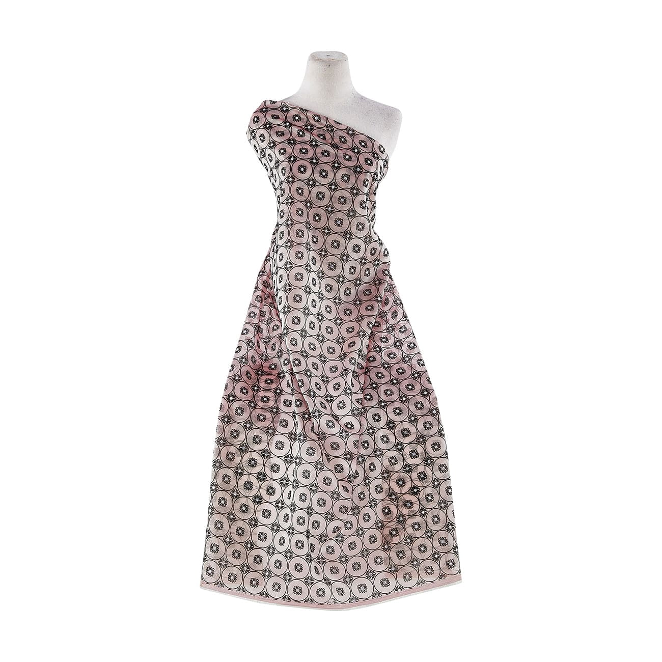 Zelouf Circle & Flower Flock W/glitter Hologram On Organza , Sewing ...