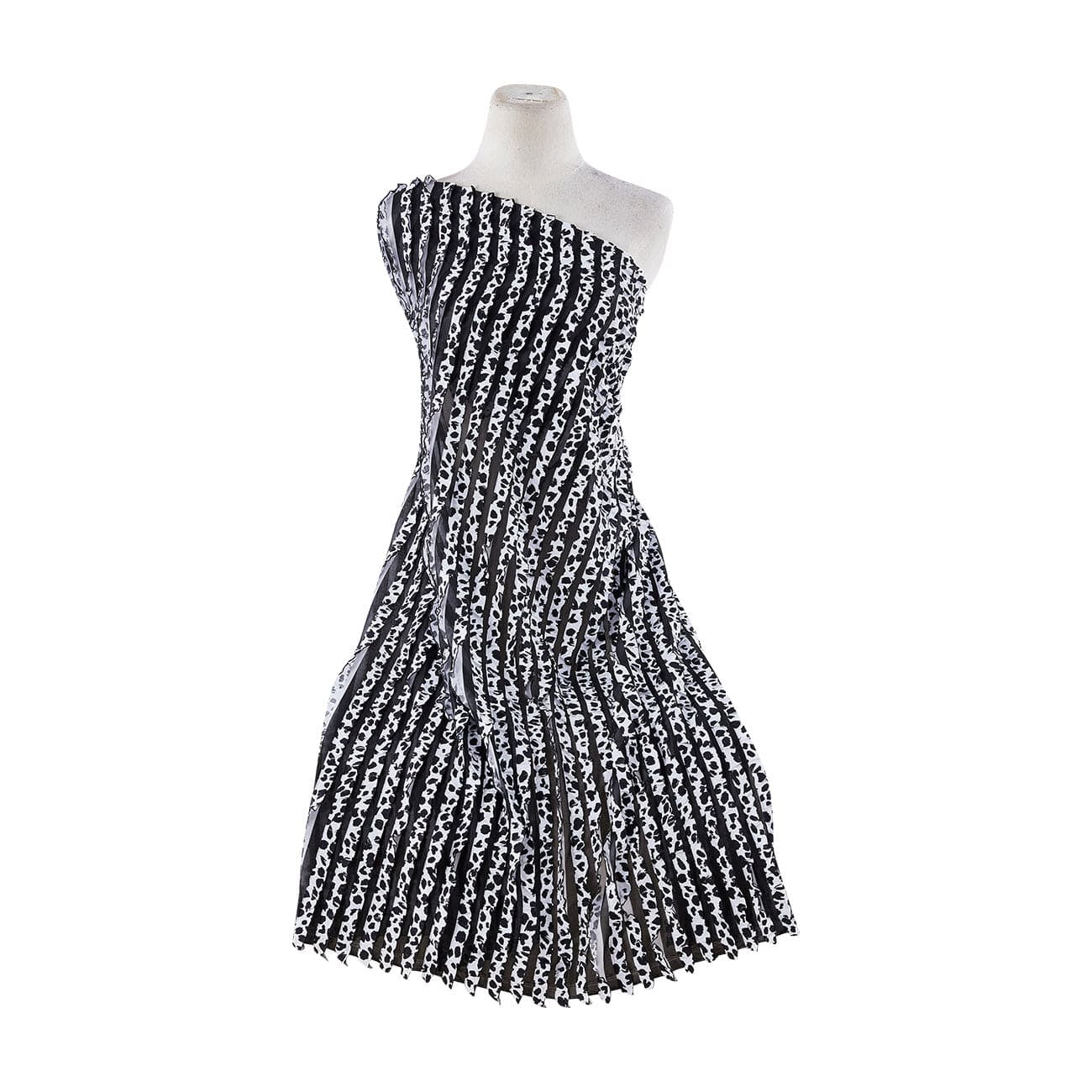 Zelouf Cow Print On Ruffle Knit , Sewing, DIY, Crafts Fabric by the Yard, Ivory/black, 10 Yard ...