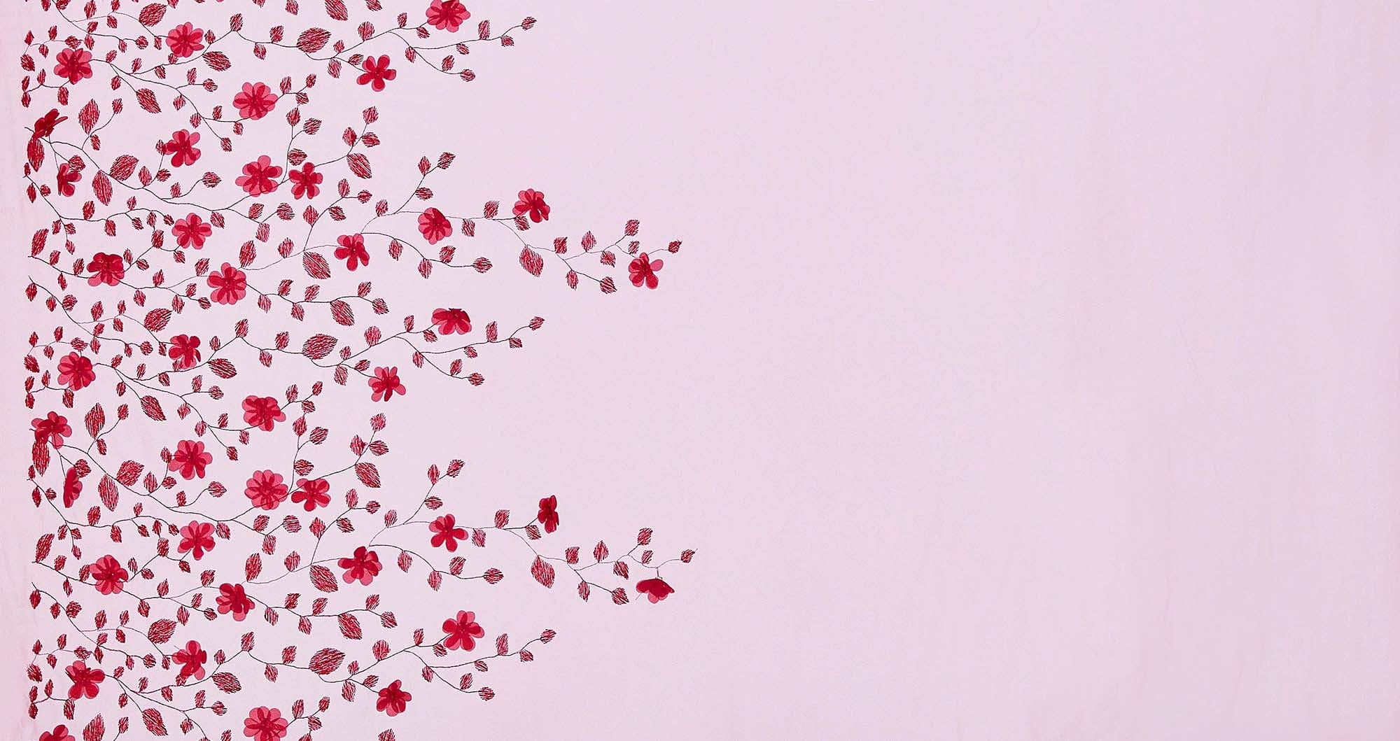 Zelouf Delicious 3D Floral Emboridery Mesh , Sewing, DIY, Crafts Fabric by the Yard, Ruby ...