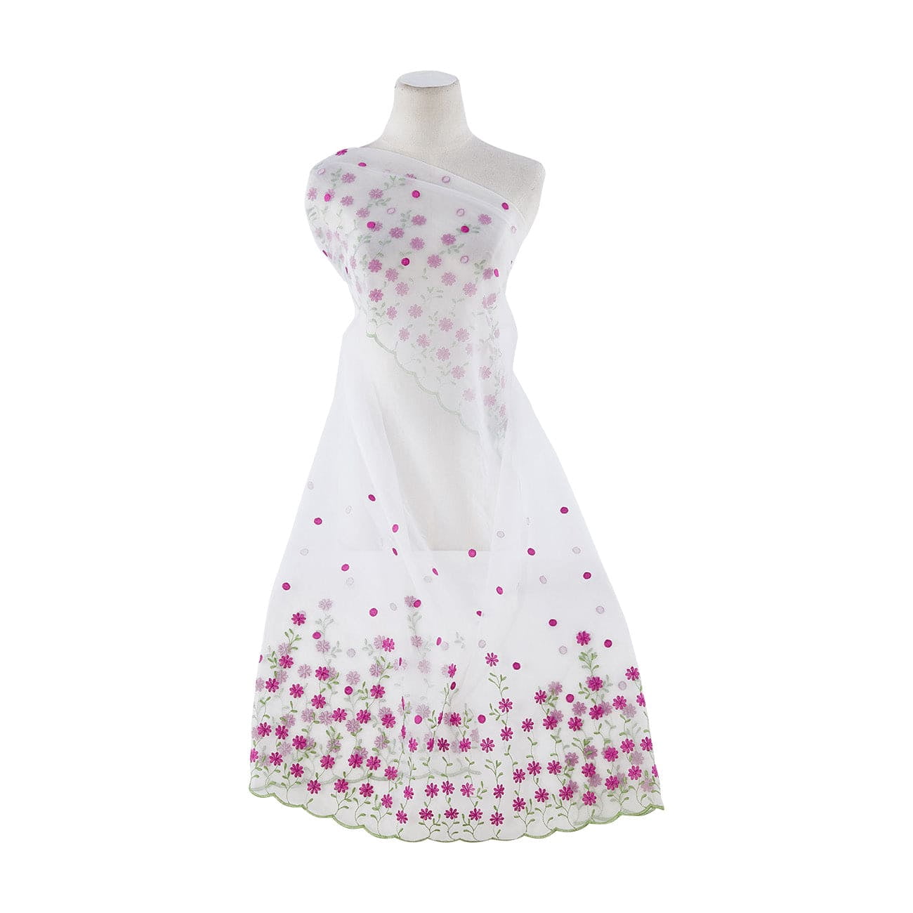 Zelouf Double Border Daisy & Dots Embroidery Cut Scallop , Sewing, DIY ...