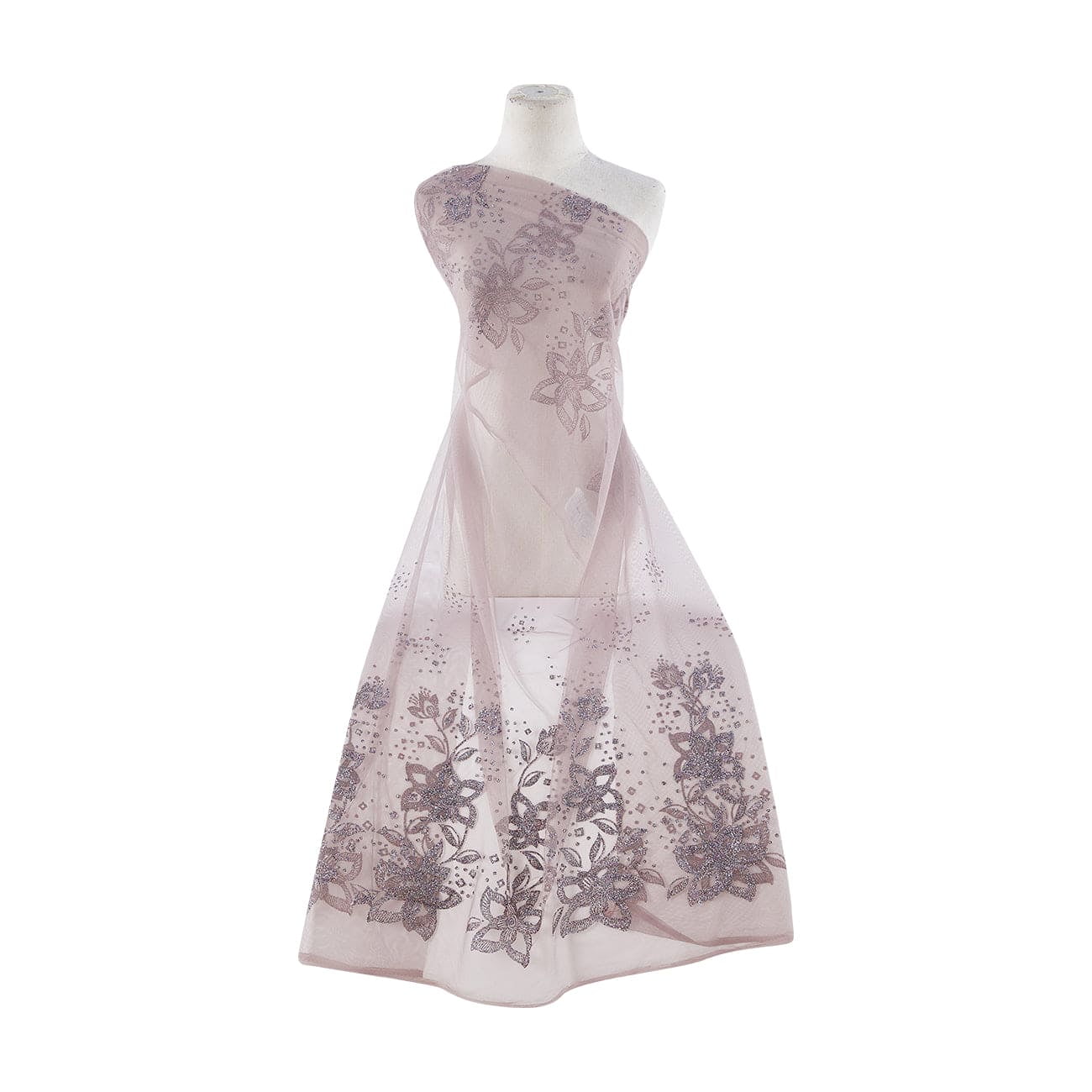 Zelouf Double Border Floral Glitter On Tulle , Sewing, DIY, Crafts ...