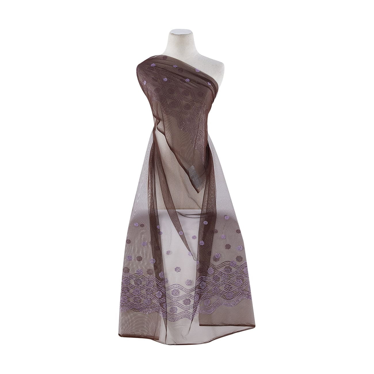 Zelouf Double Border Glitter On Tulle , Sewing, DIY, Crafts Fabric by ...