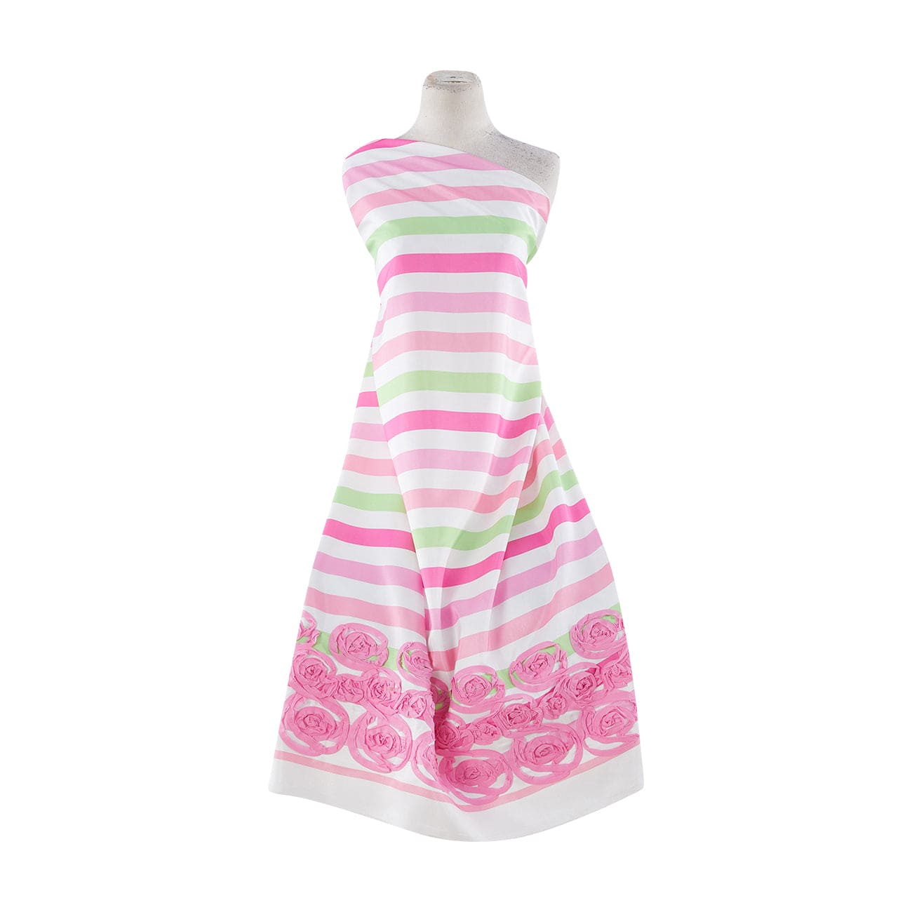 Zelouf Double Border Rose Sutash On Stripe Print Shantung , Sewing, DIY ...