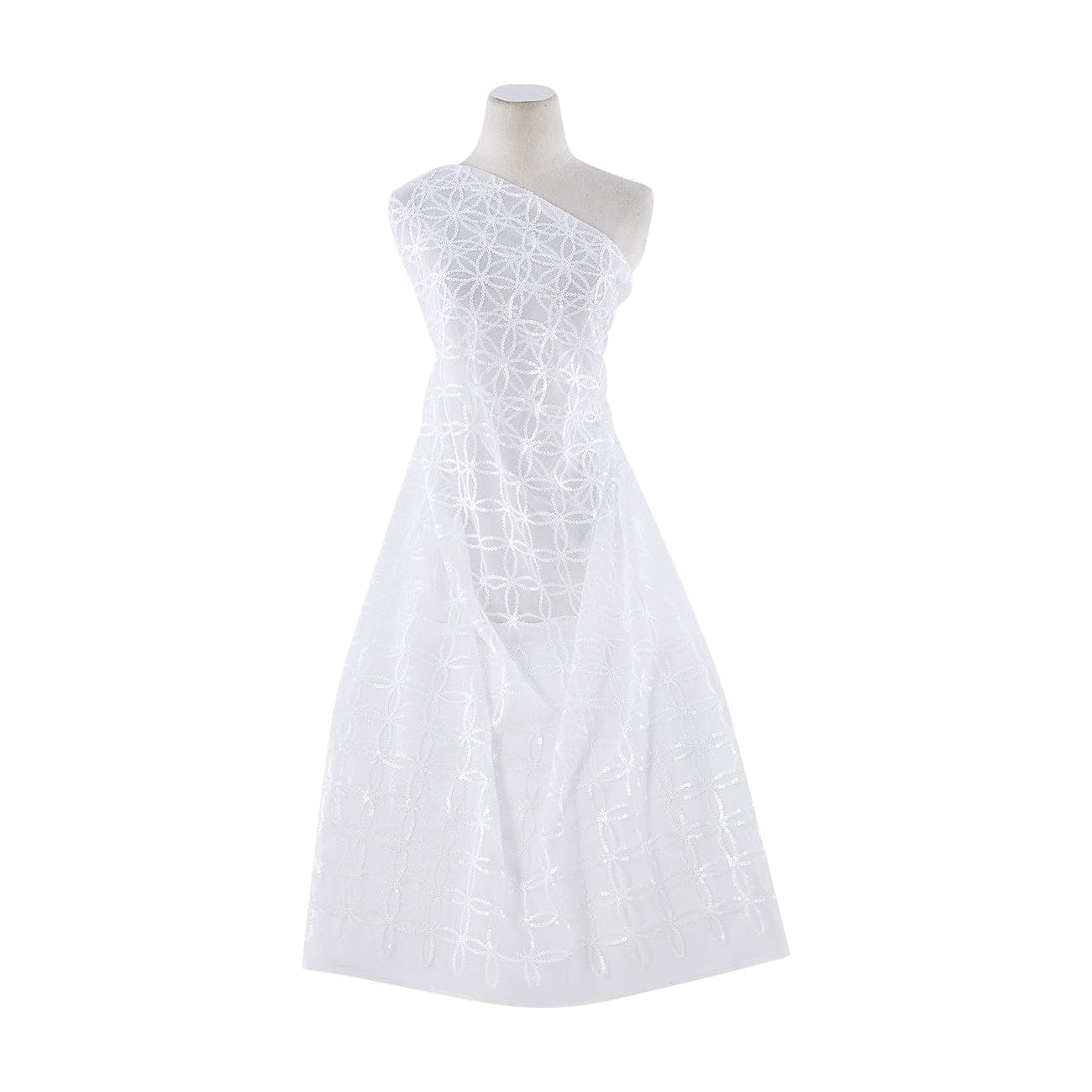 Zelouf Interlinked Matte Seqs On Tulle , Sewing, DIY, Crafts Fabric by ...