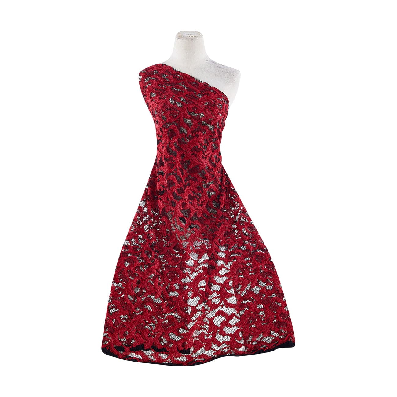 Zelouf Lace On Mesh , Sewing, DIY, Crafts Fabric by the Yard, Red, 20 ...