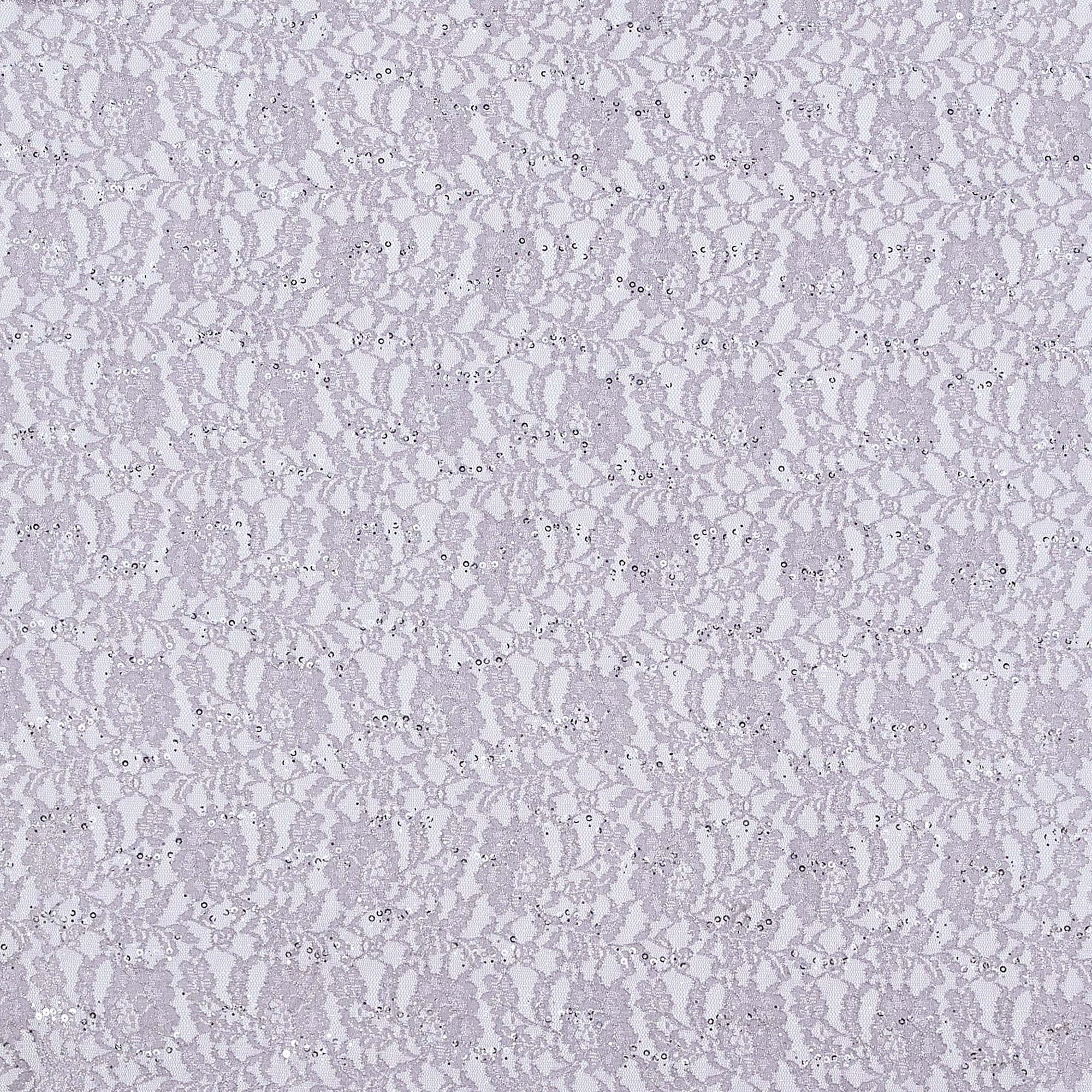 Zelouf Lace Scallop With Glitter/trans , Sewing, DIY, Crafts Fabric by the Yard, Ash Mist, 1 ...
