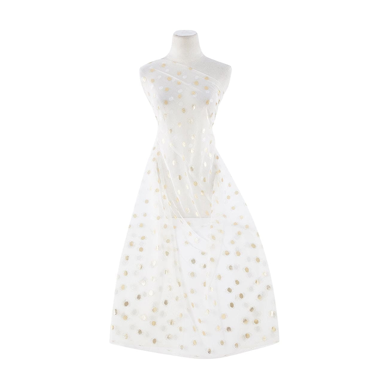 Zelouf Large Dots On Tulle W/ Foil , Sewing, DIY, Crafts Fabric by the ...