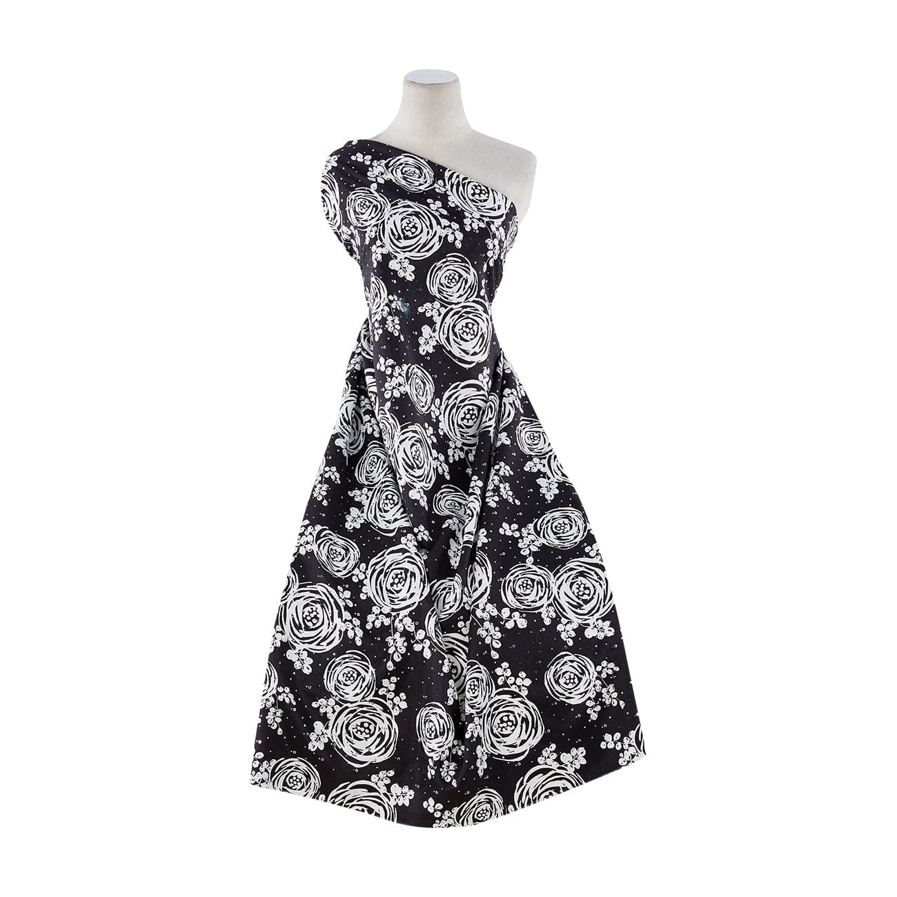 Zelouf Large Rose Print On Shantung W/black Trans , Sewing, DIY, Crafts ...