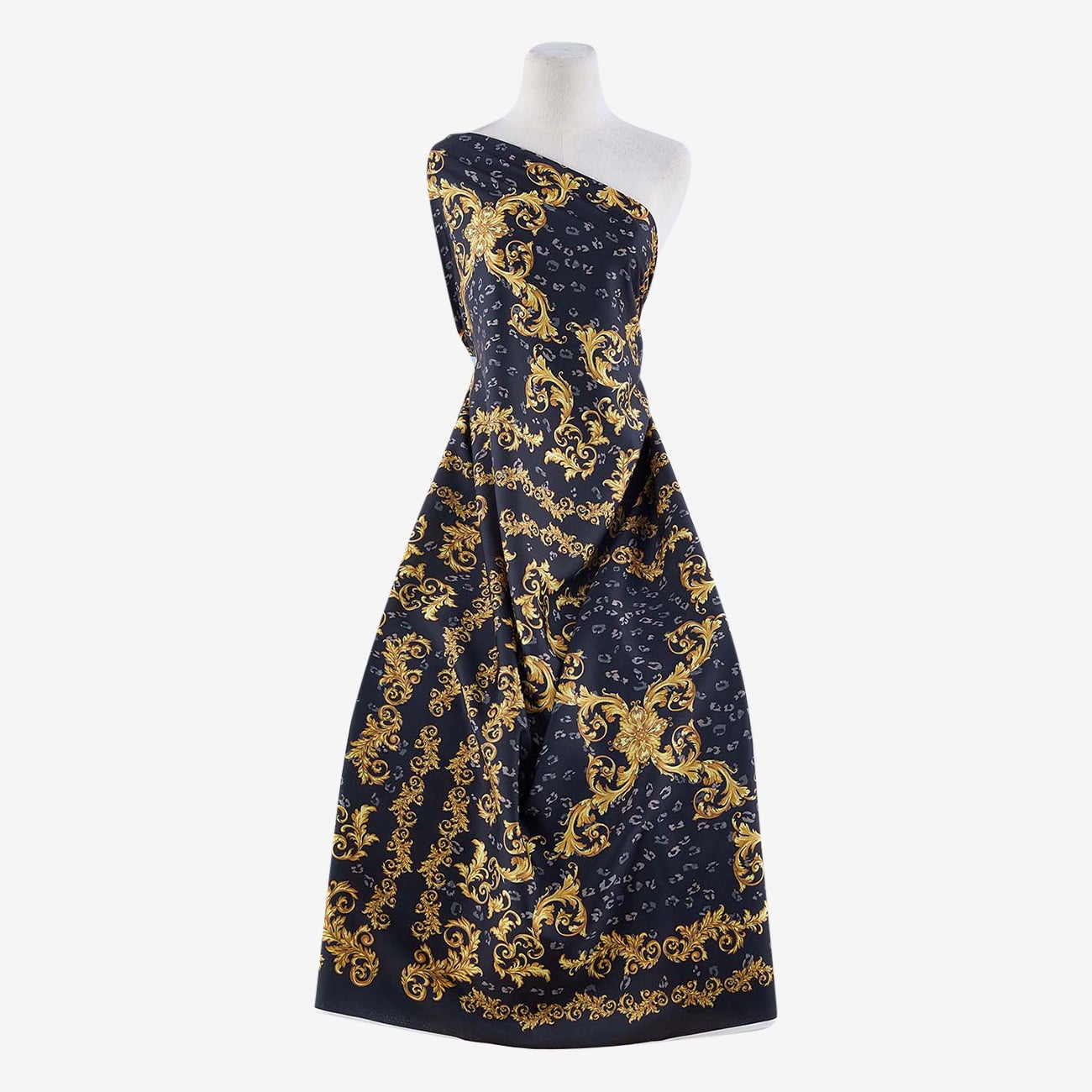 Zelouf Leopard Scroll Hammered Satin , Sewing, DIY, Crafts Fabric by ...