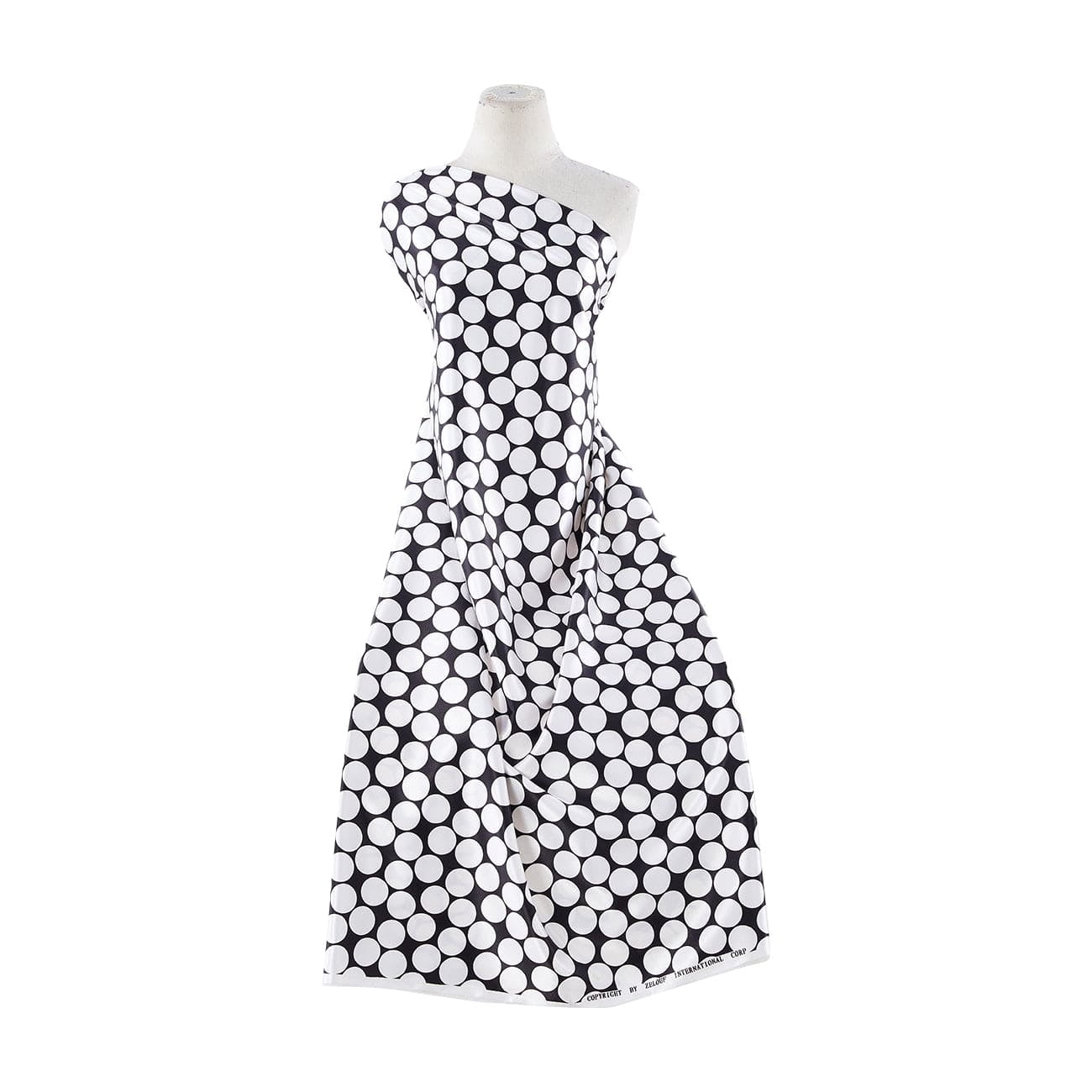 Zelouf Medium Dots On Danielle Stretch Satin , Sewing, DIY, Crafts Fabric by the Yard, White ...