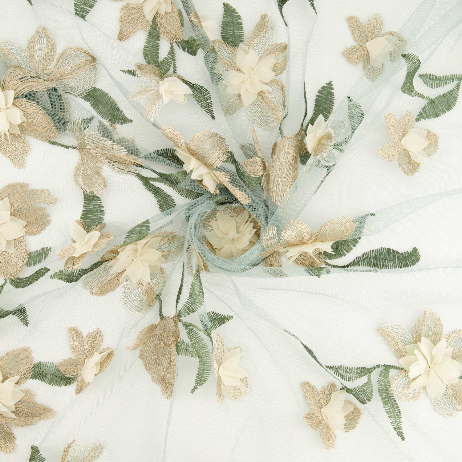 Zelouf Melinda 3D Floral Embroidery On Mesh , Sewing, DIY, Crafts ...