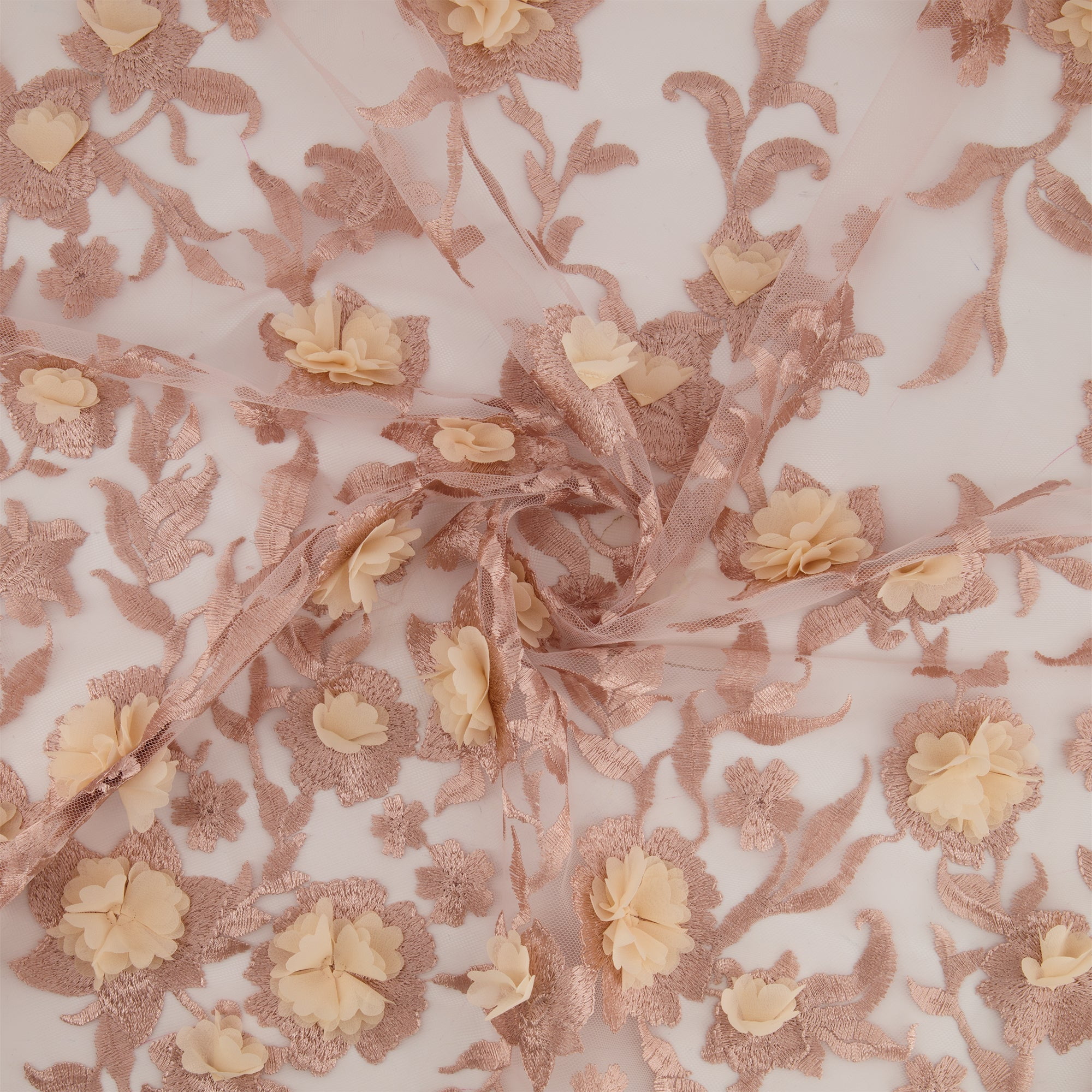 Zelouf Nancy 3D Floral Embroidery On Mesh , Sewing, DIY, Crafts Fabric ...