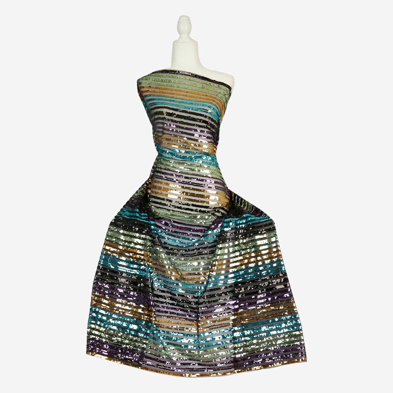 Zelouf Pescara Multi Color Sequin Stripe , Sewing, DIY, Crafts Fabric ...