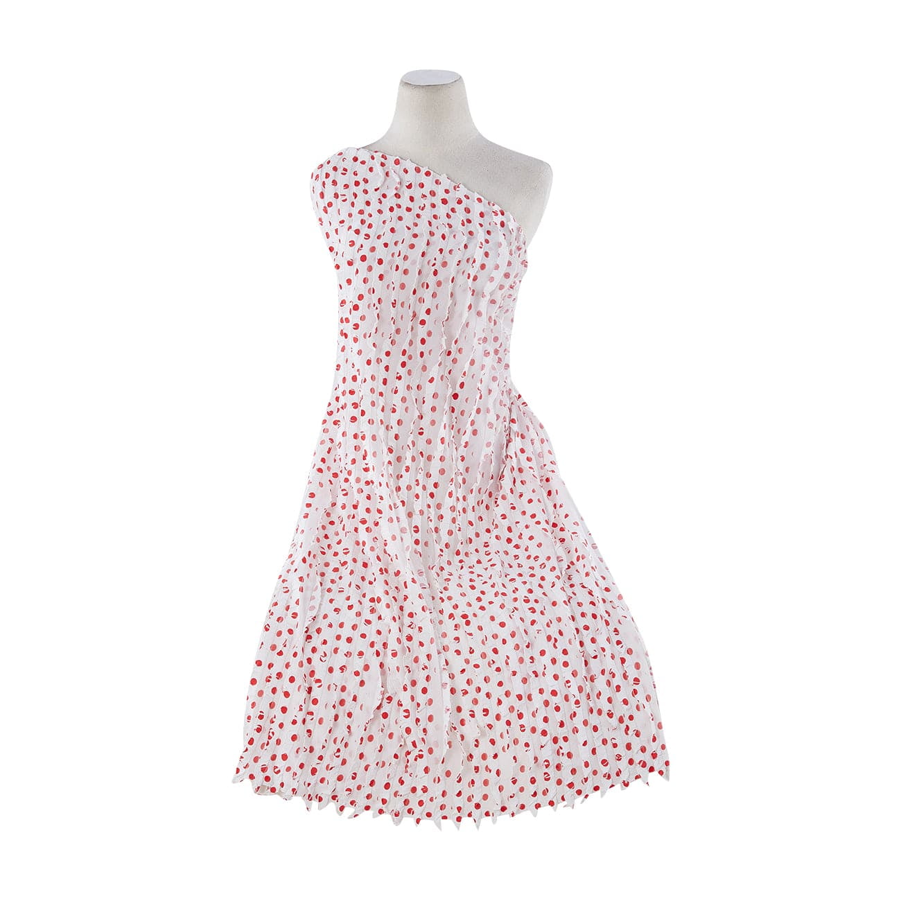 Zelouf Polka Dot Print On Ruffle Knit , Sewing, DIY, Crafts Fabric by ...