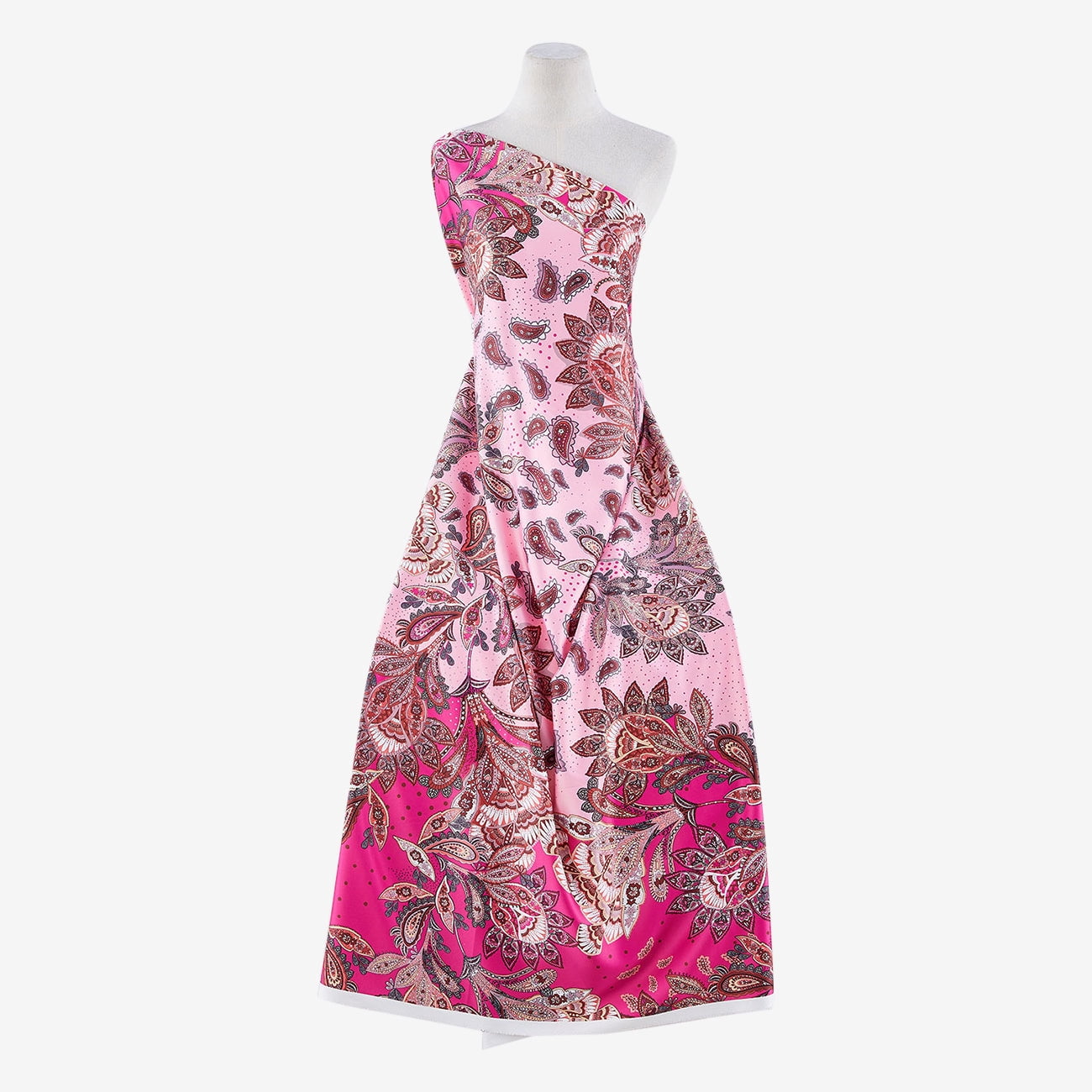 Zelouf Queen Paisley Double Border Print Crepe Back Satin , Sewing, DIY ...