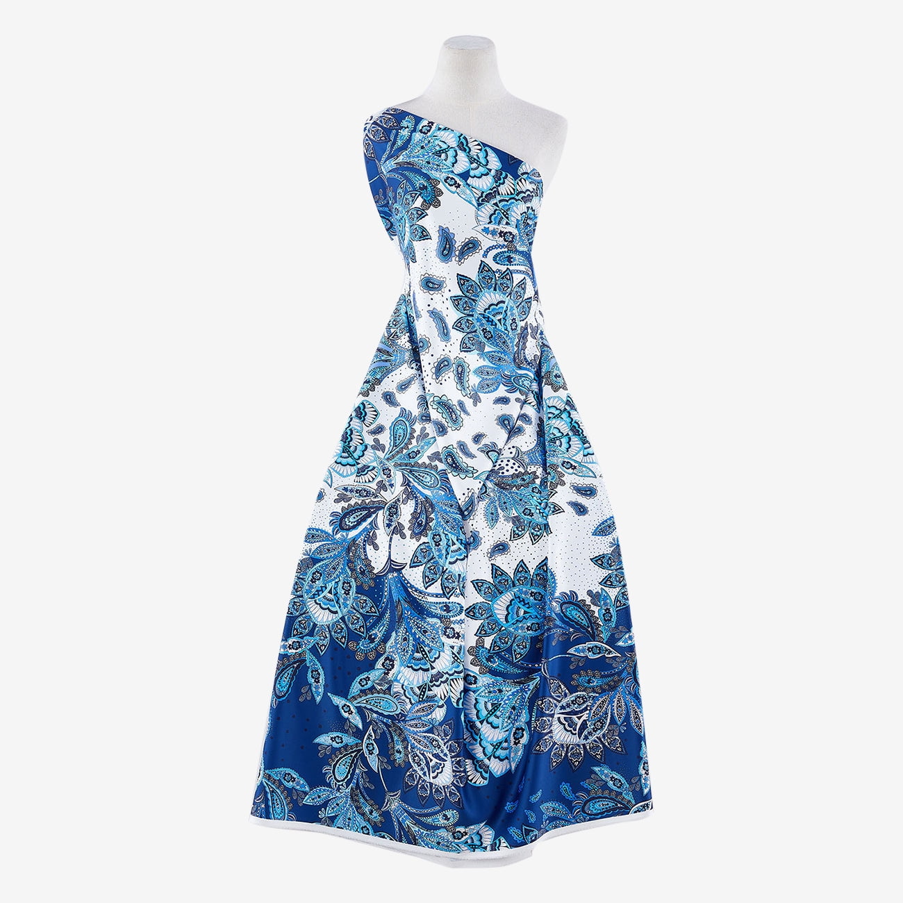 Zelouf Queen Paisley Double Border Print Crepe Back Satin , Sewing, DIY ...